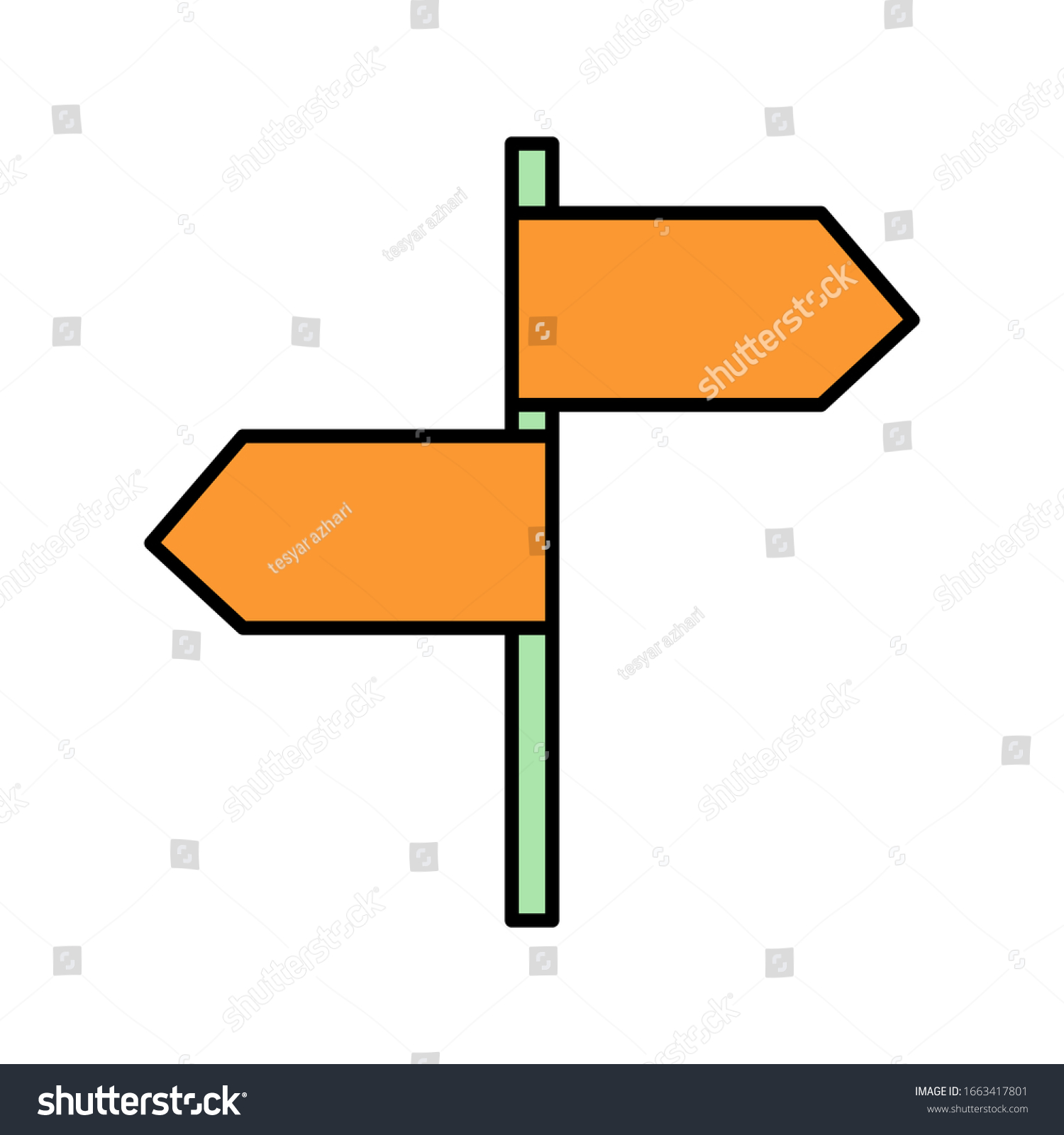 Vector Illustration Flat Sign Board Design Stock Vector (Royalty Free ...