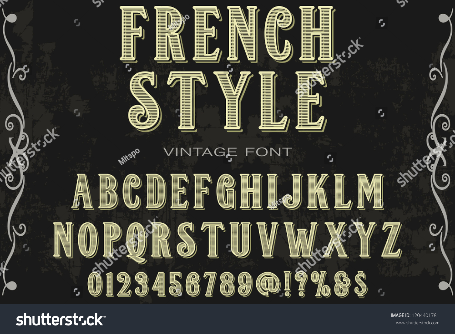 Vector Illustrationfont Script Typeface Vector Named: เวกเตอร์สต็อก ...