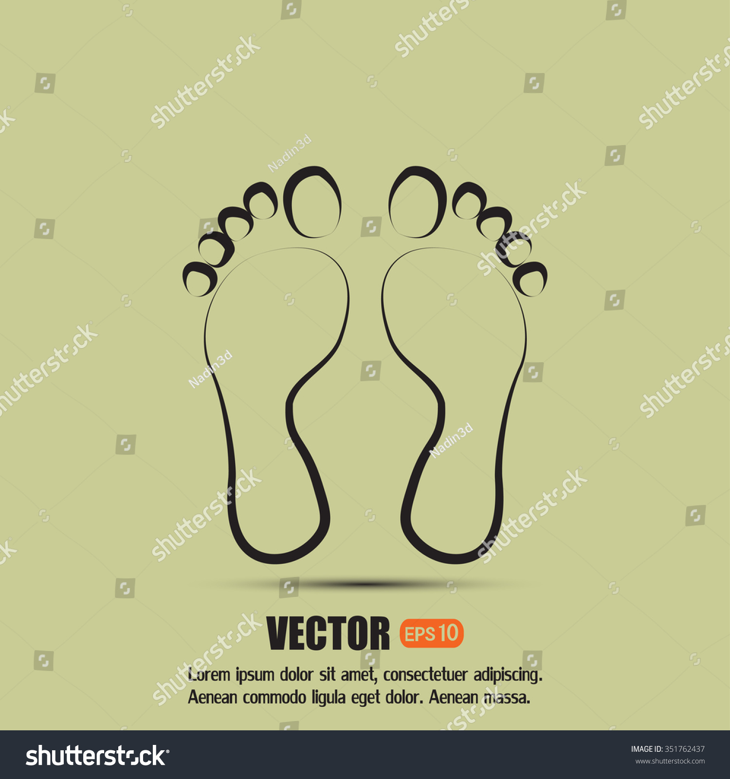 Vector Illustration Foot Stock Vector (Royalty Free) 351762437 ...