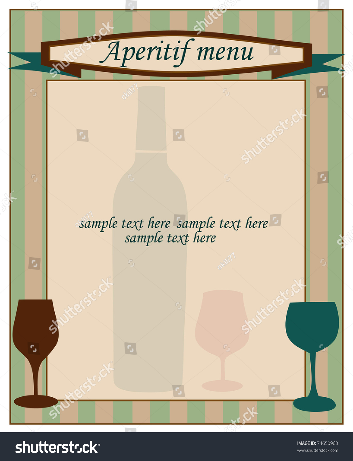 Vector Illustration Aperitif Menu: vector de stock (libre de regalías ...