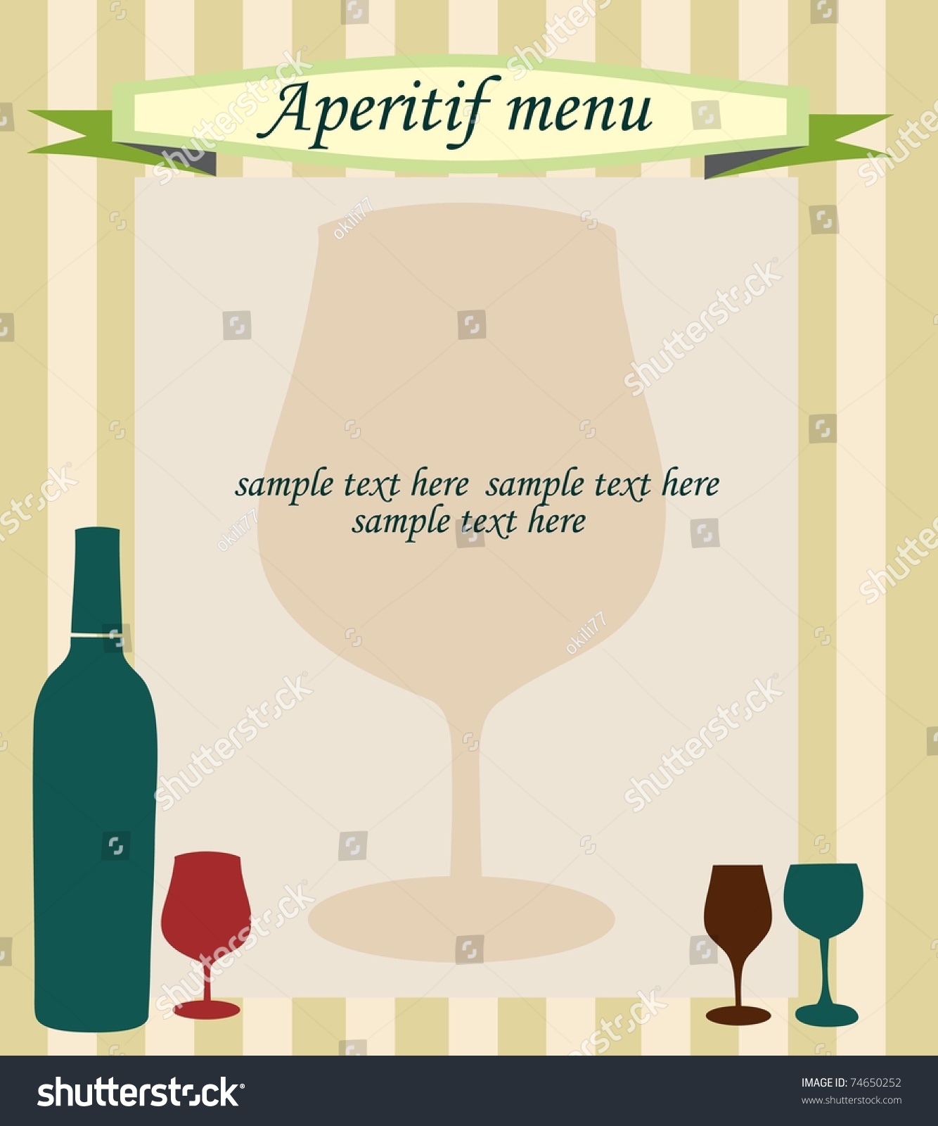 Vektor Stok Vector Illustration Aperitif Menu Restaurant (Tanpa Royalti ...