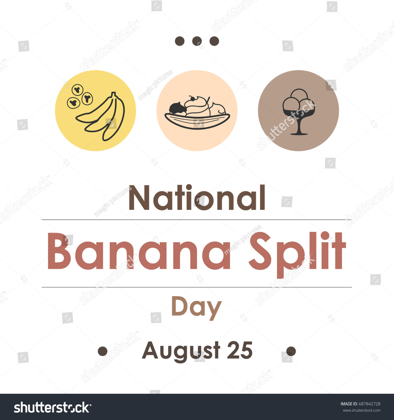 Vector Illustration Banana Split Day August Stock Vector (Royalty Free ...