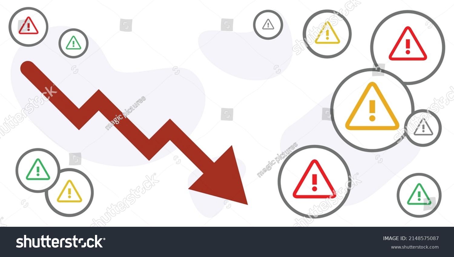 Vector Illustration Dropping Down Arrow Exclamation Stock Vector ...