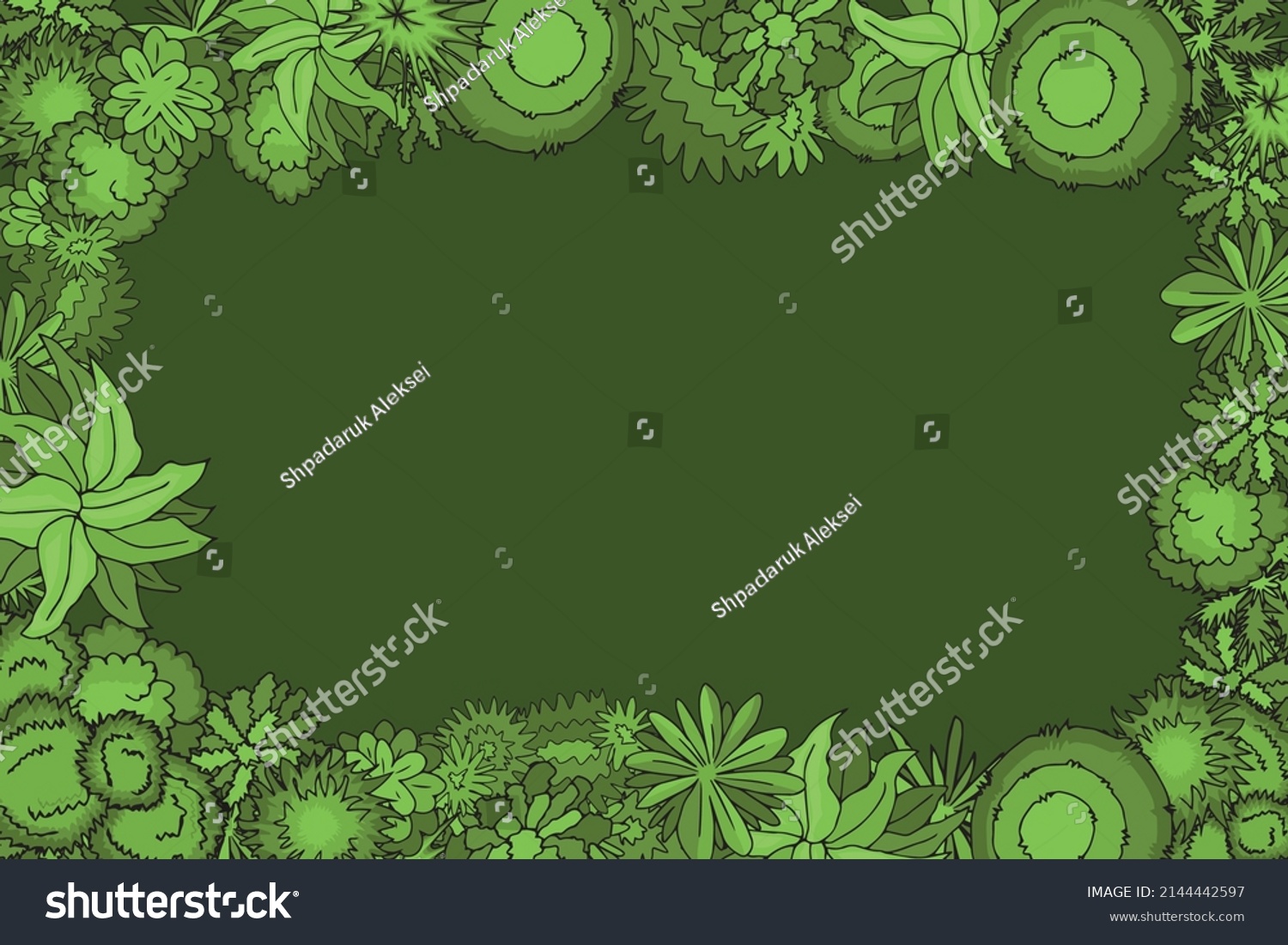 Vector Illustration Forest Top View Space Stock Vector (Royalty Free ...
