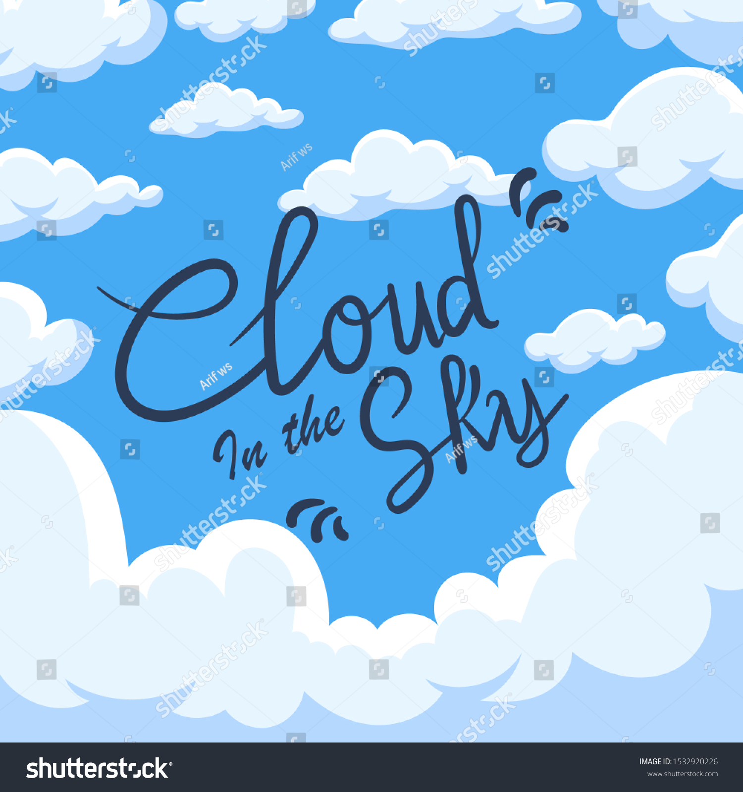 Vector Illustration Frame Cloud Cartoon Style: เวกเตอร์สต็อก (ปลอดค่า ...