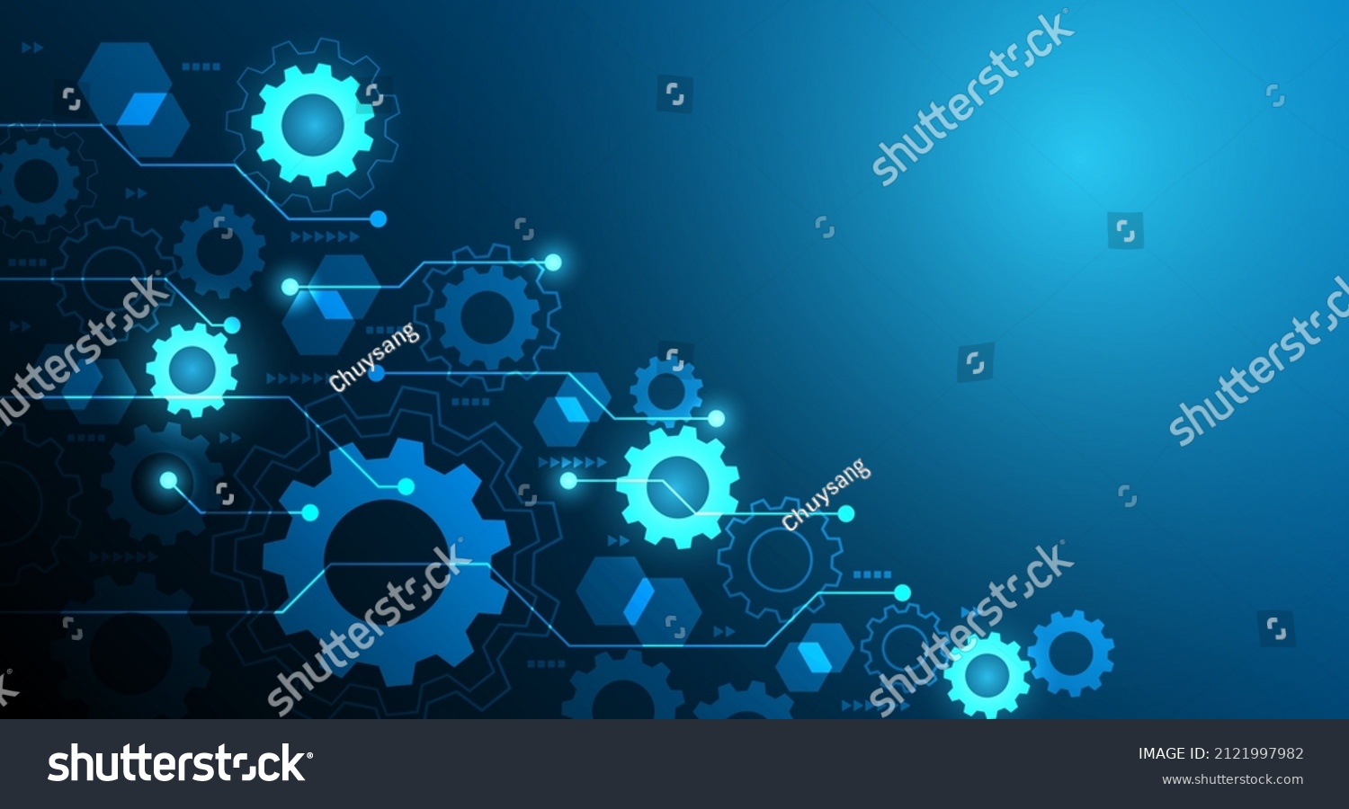 Vector Illustration Gear Circuit Board Background Stock Vector (Royalty ...