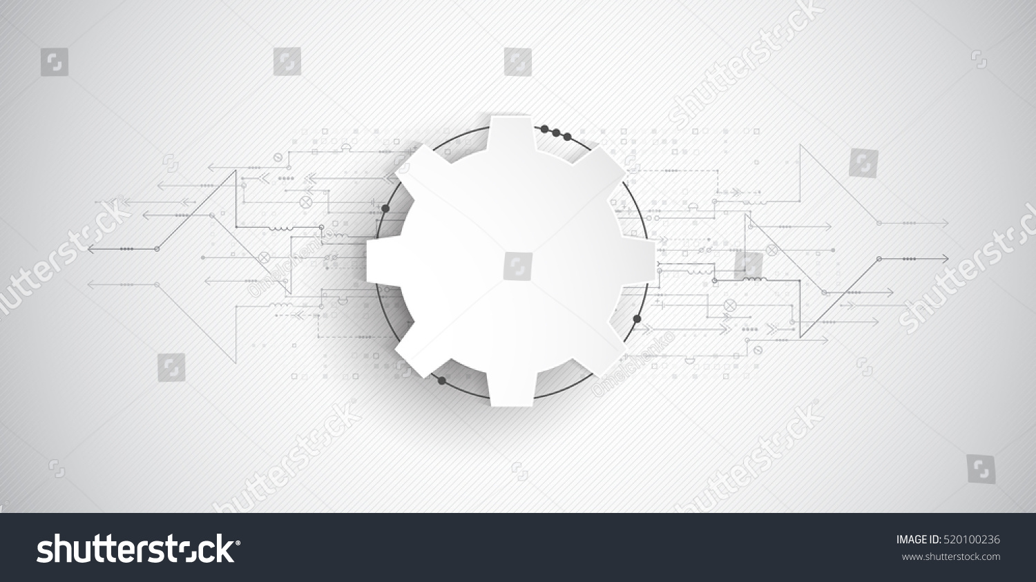 Vector Illustration Gear Wheel Hitech Digital Stock Vector (Royalty ...
