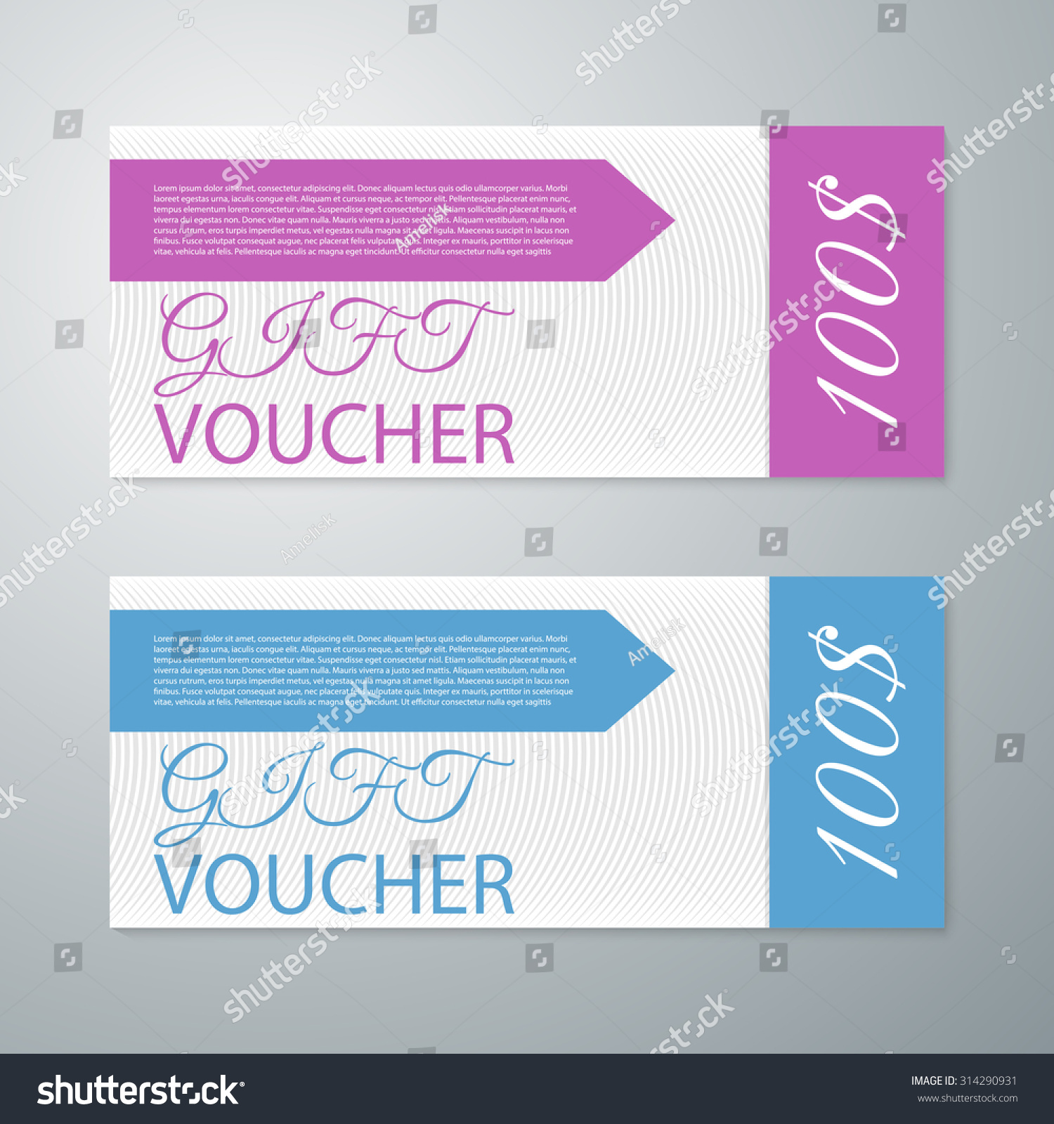Vector Illustration Gift Voucher Template Stock Vector (Royalty Free ...