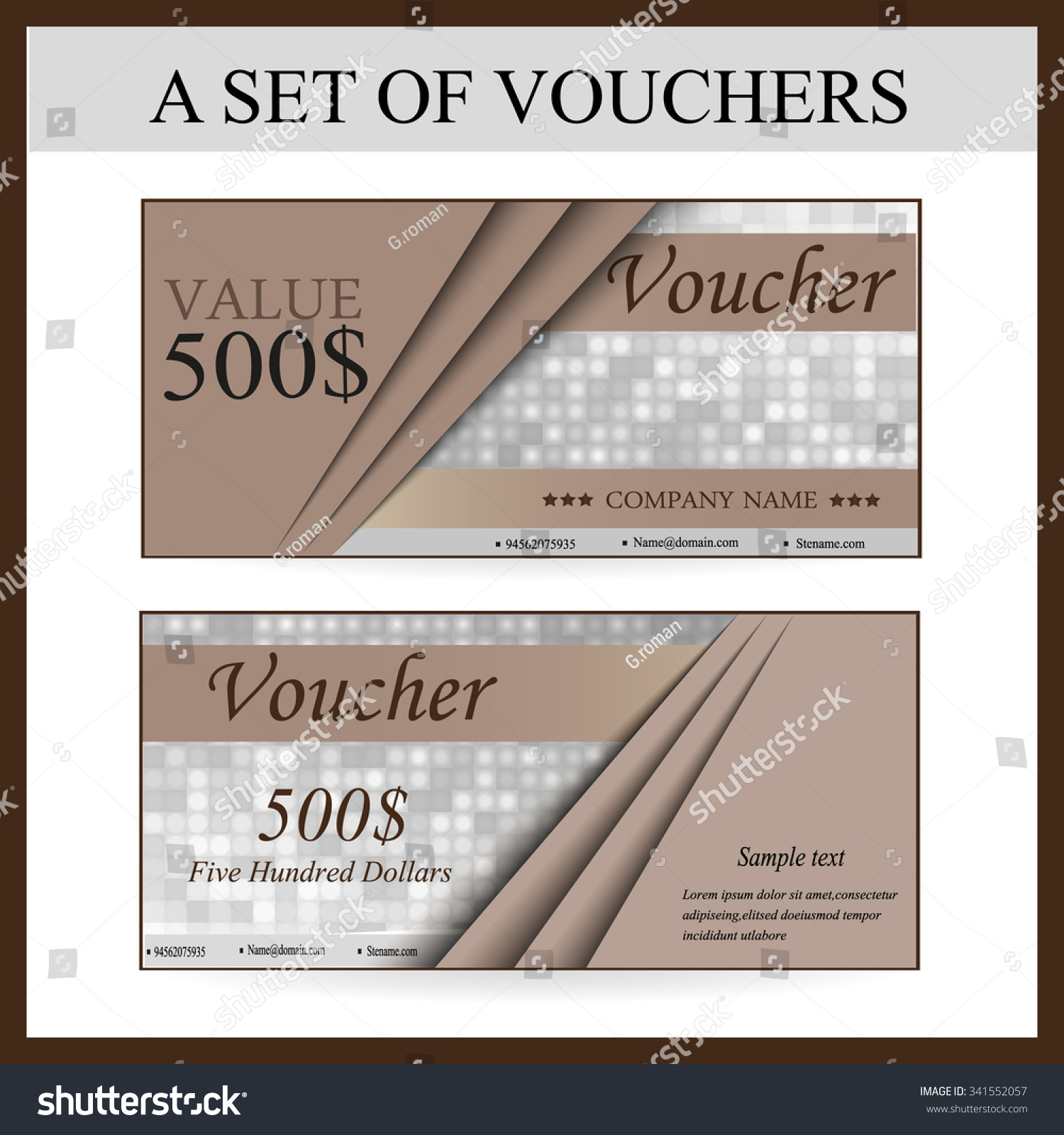 Vector Illustrationgift Voucher Template Clean Modern Stock Vector ...