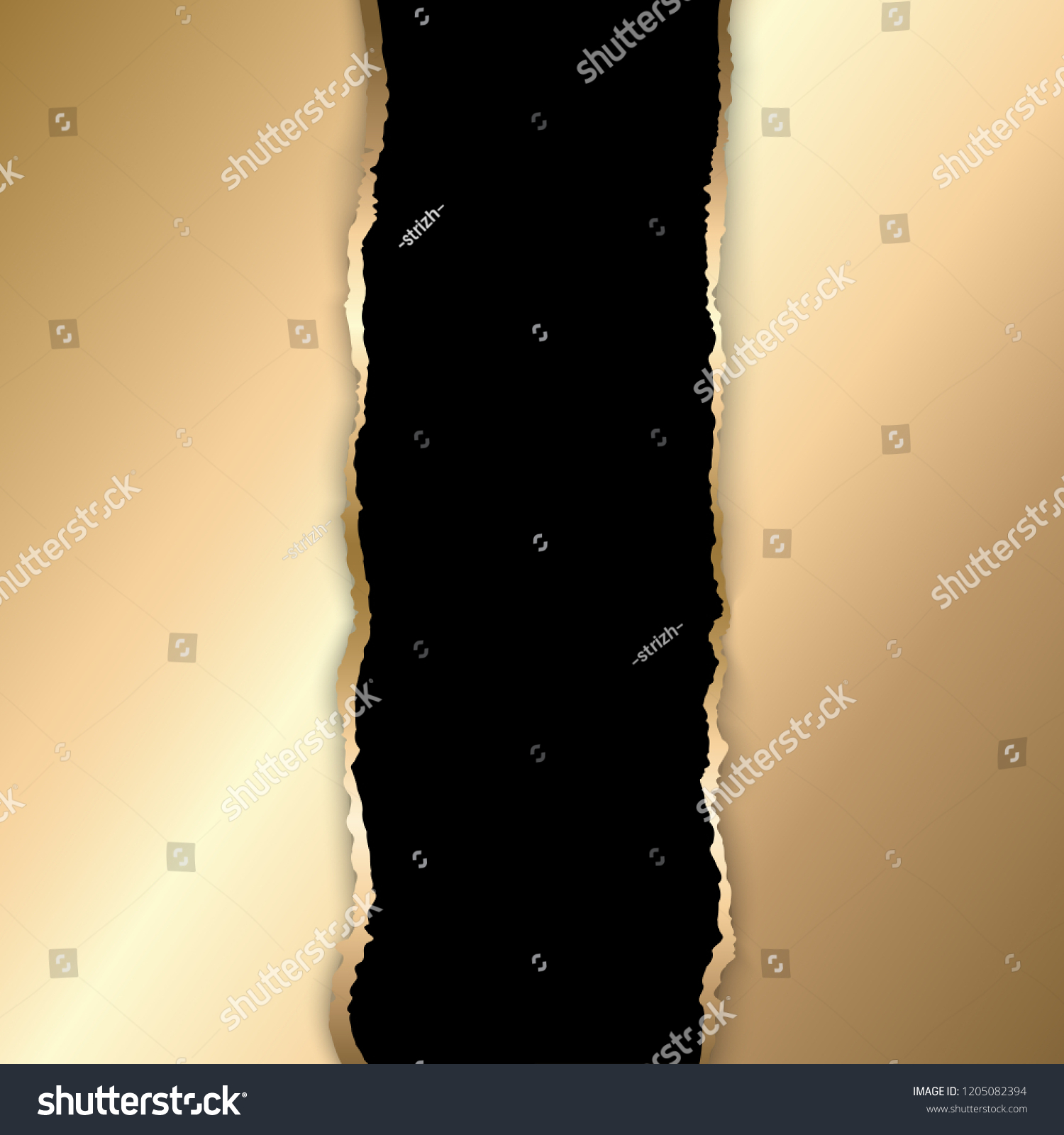 Vector Illustration Gold Torn Paper Template Stock Vector (Royalty Free ...