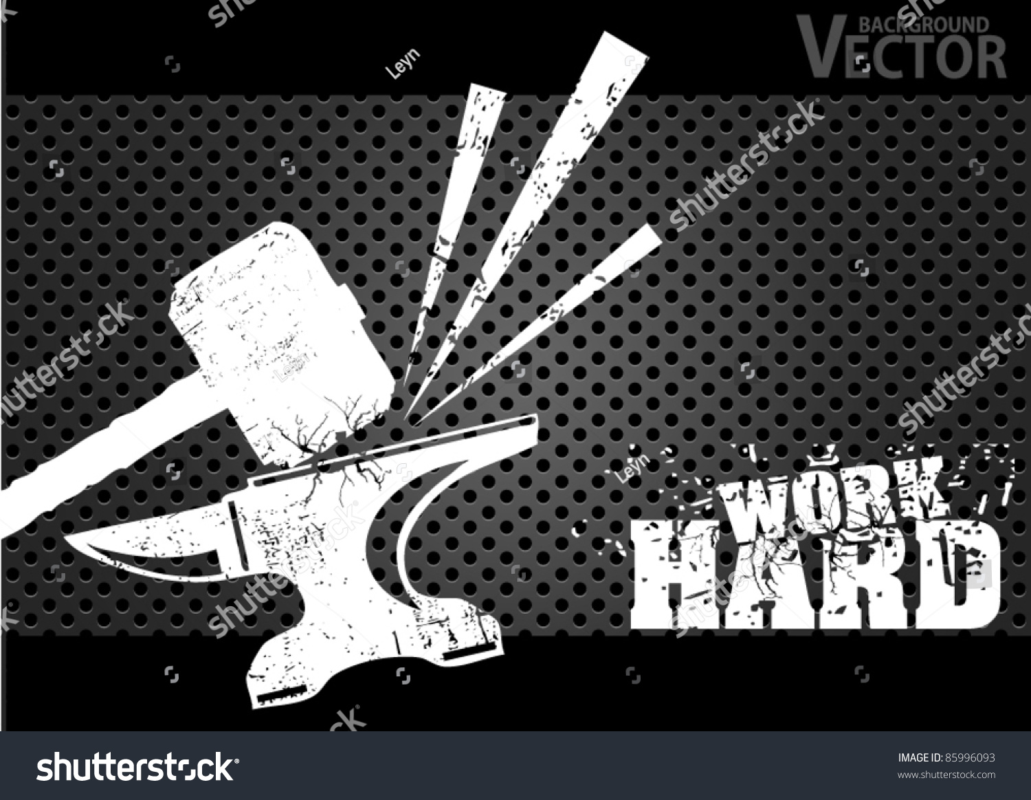 Vector Illustration Hammer Anvil Stock Vector (Royalty Free) 85996093
