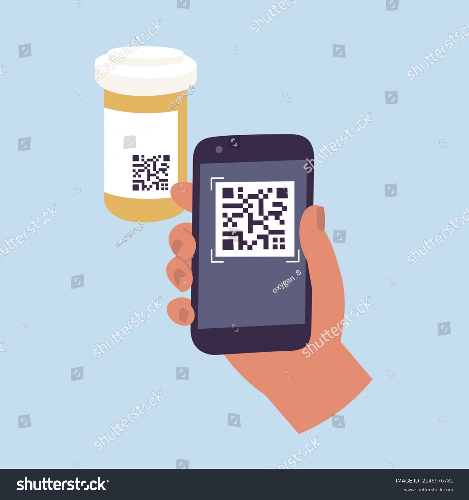 Vector Illustration Hand Holding Mobile Phone Stock Vector (Royalty ...