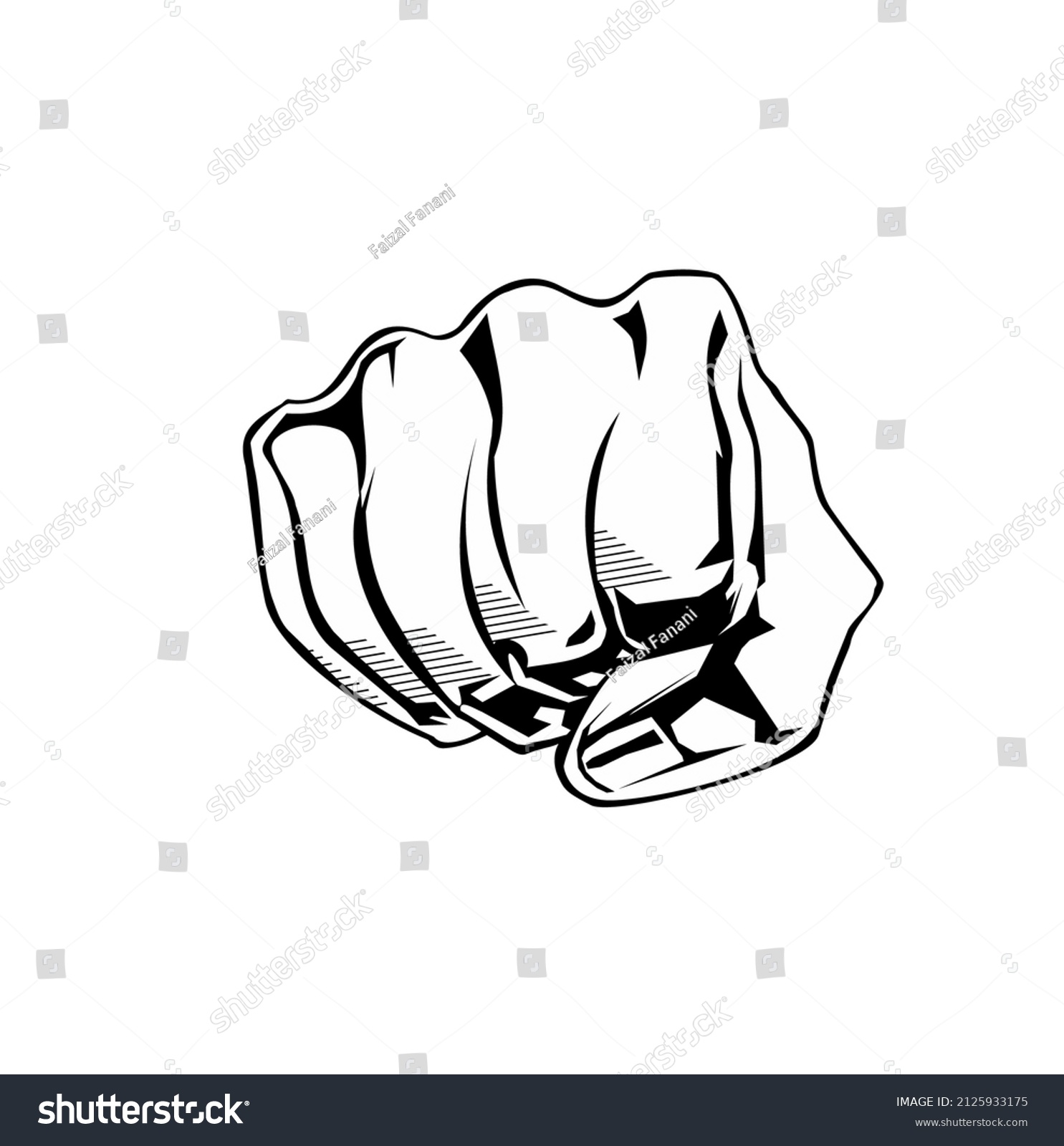 Vector Illustration Hand Punch White Background: เวกเตอร์สต็อก (ปลอดค่า ...