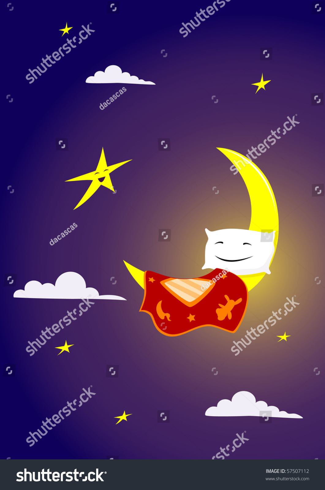 Vector Illustration Happy Dreams Stock Vector (Royalty Free) 57507112 ...