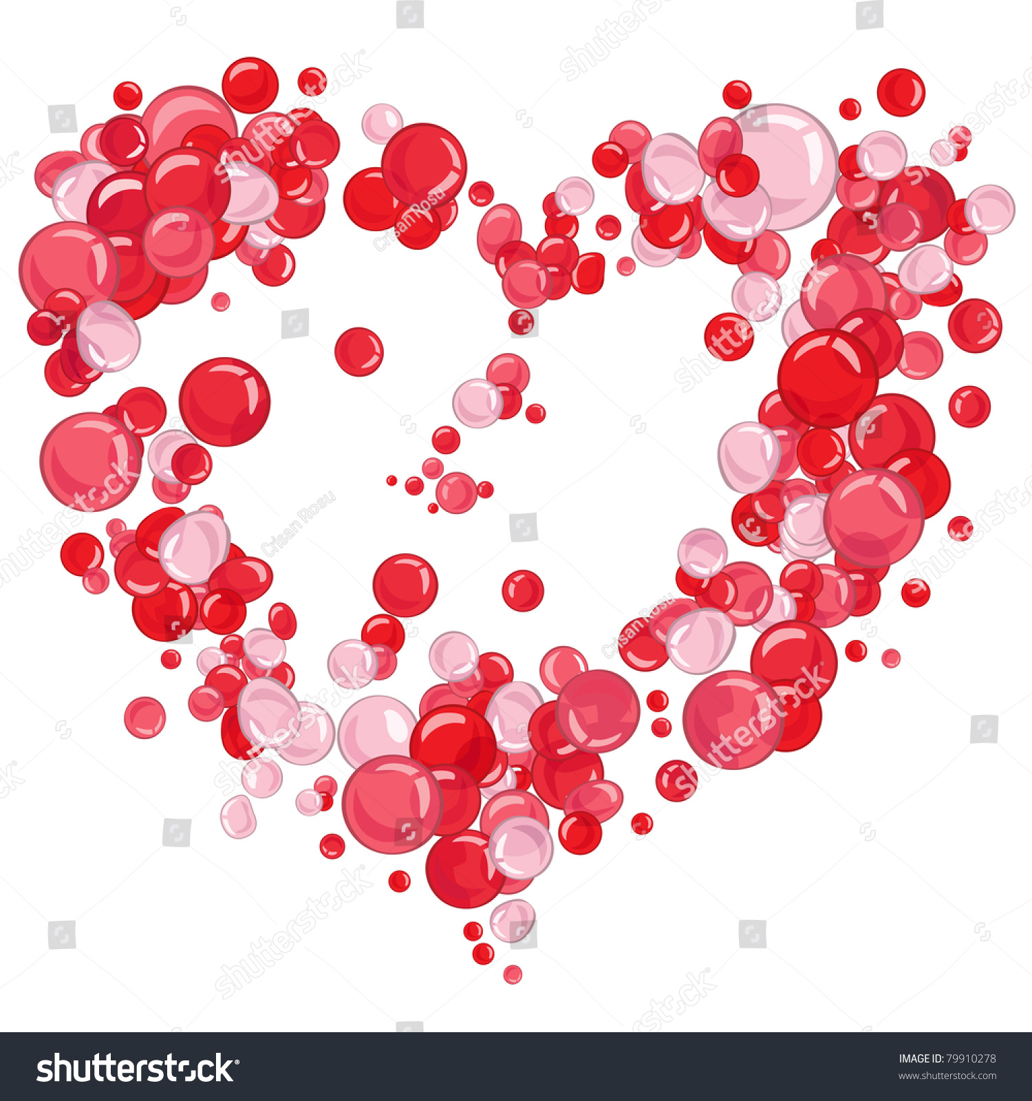 Vector Illustration Heart Shape Bubbles Banner Stock Vector (Royalty ...