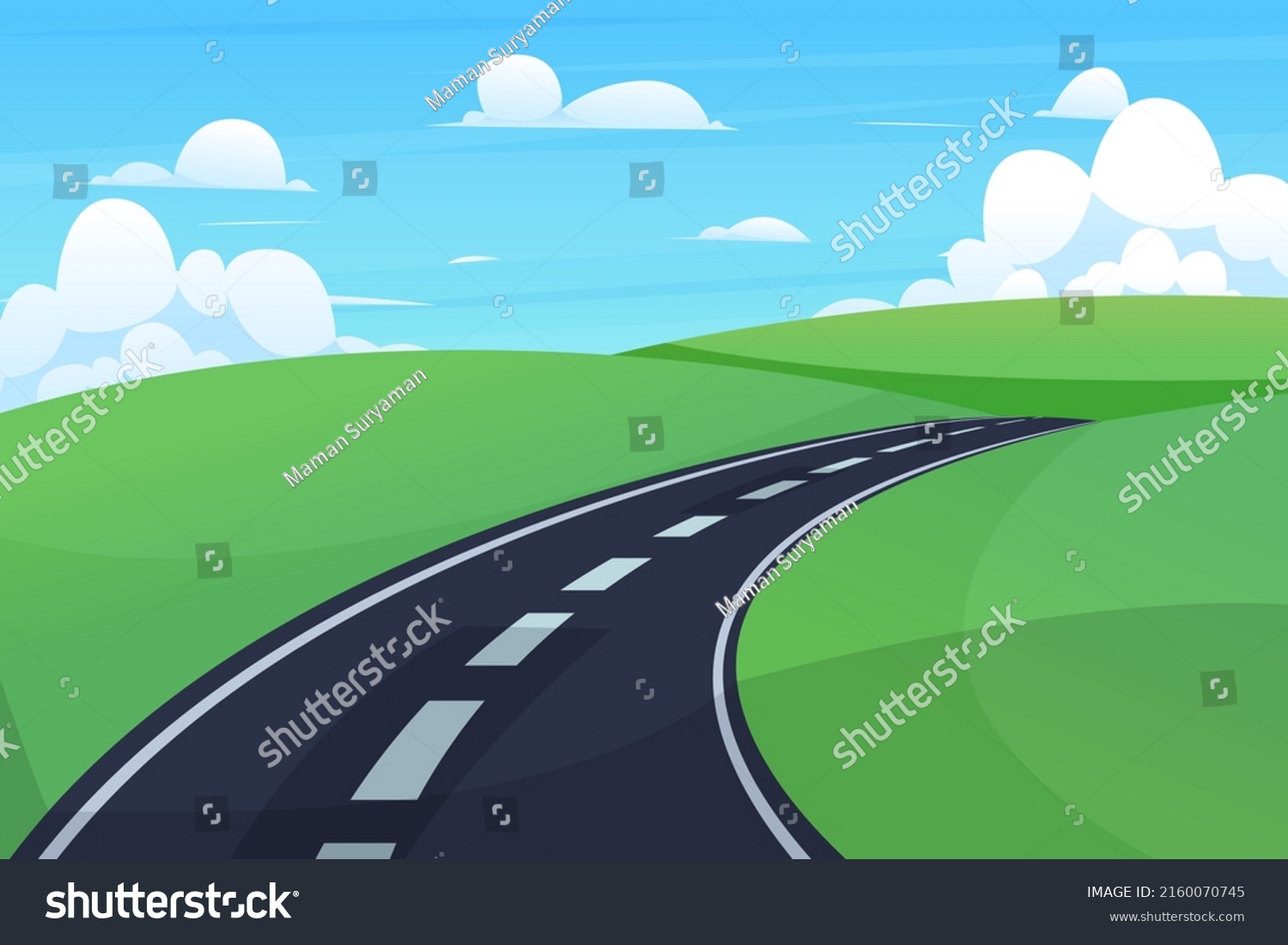 Vector Illustration Highway Perspective Stock Vector (Royalty Free ...