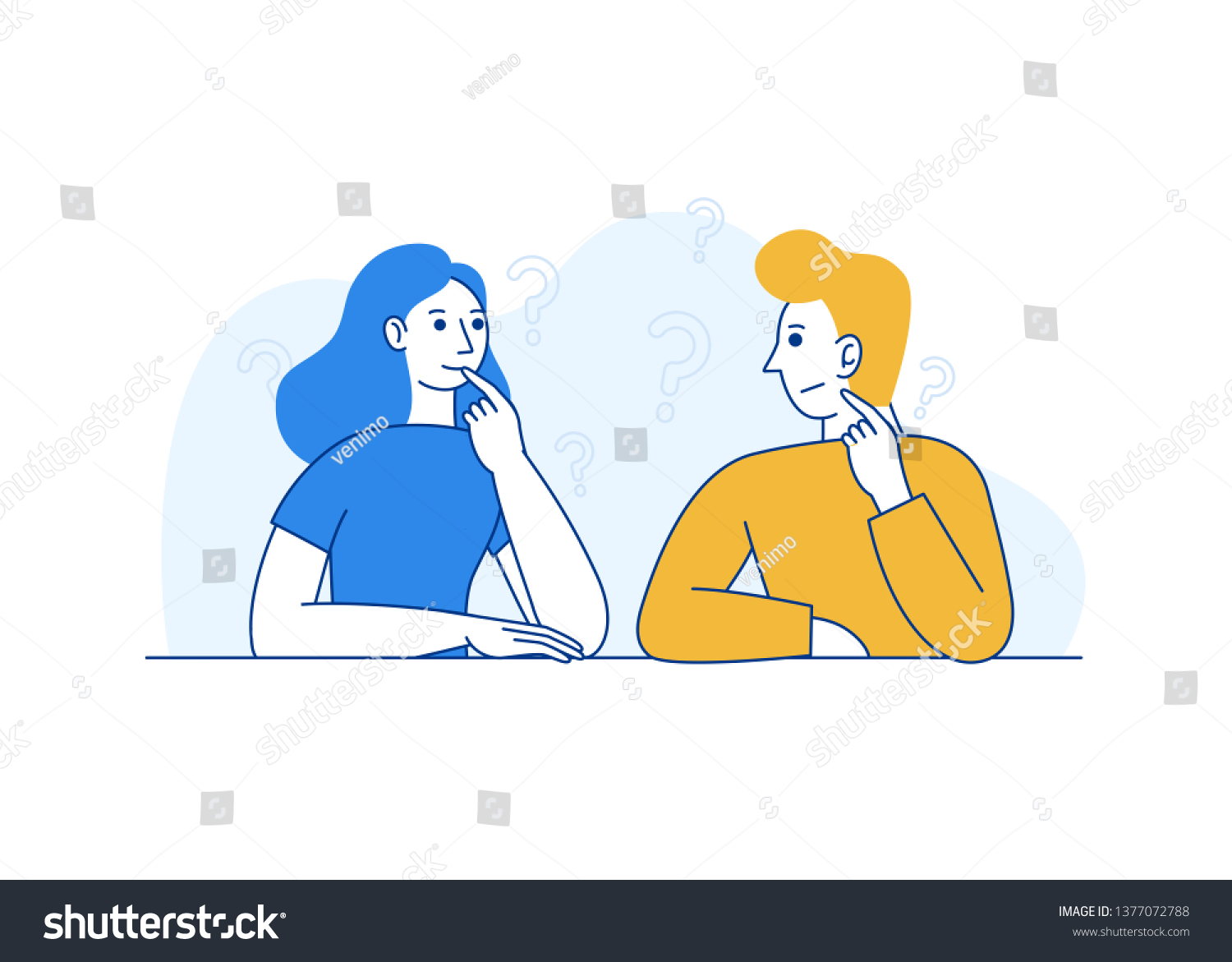 Vector Illustration Simple Flat Style Characters Stock Vector (Royalty ...
