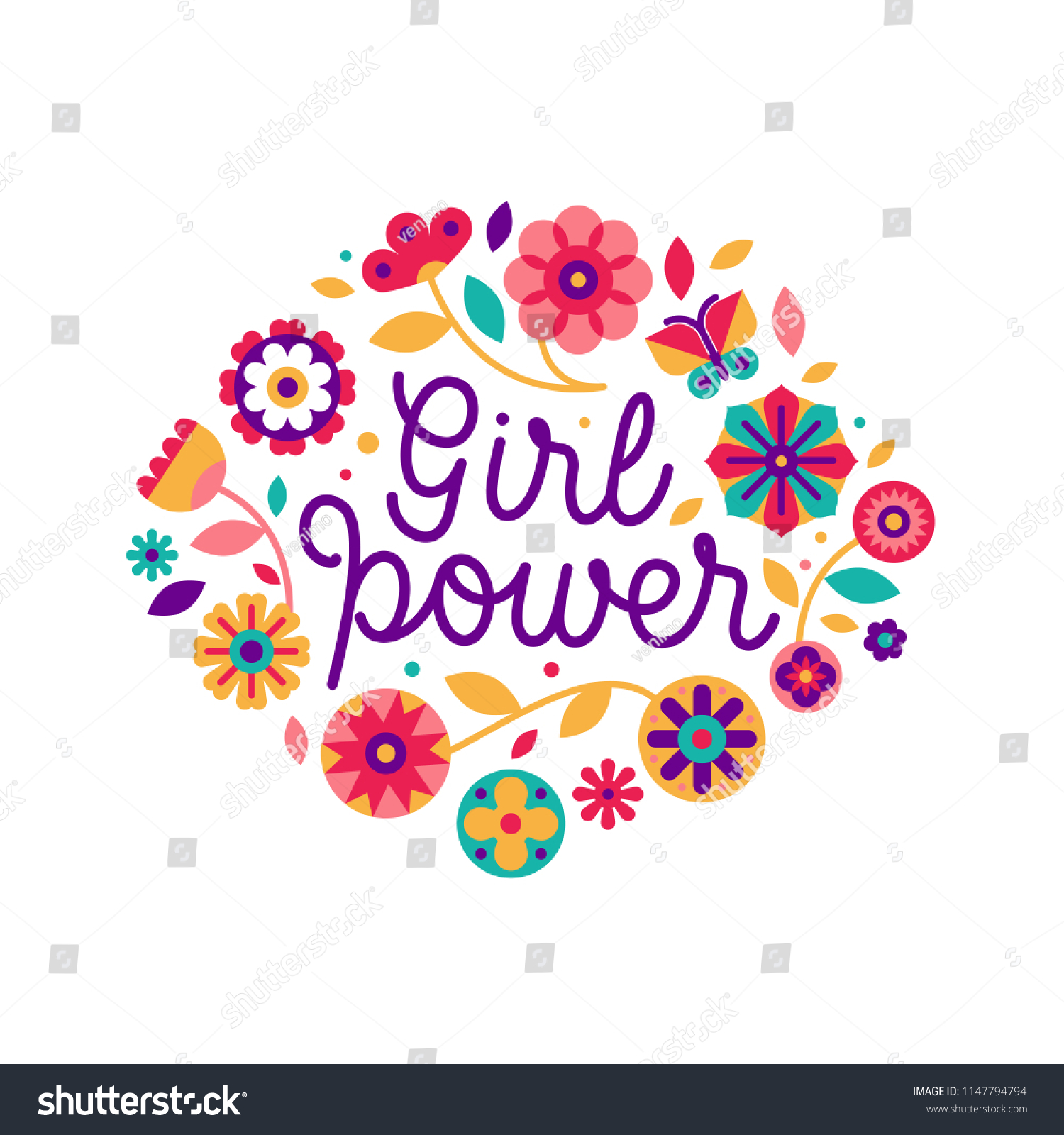 Vector Illustration Simple Style Handlettering Phrase Stock Vector