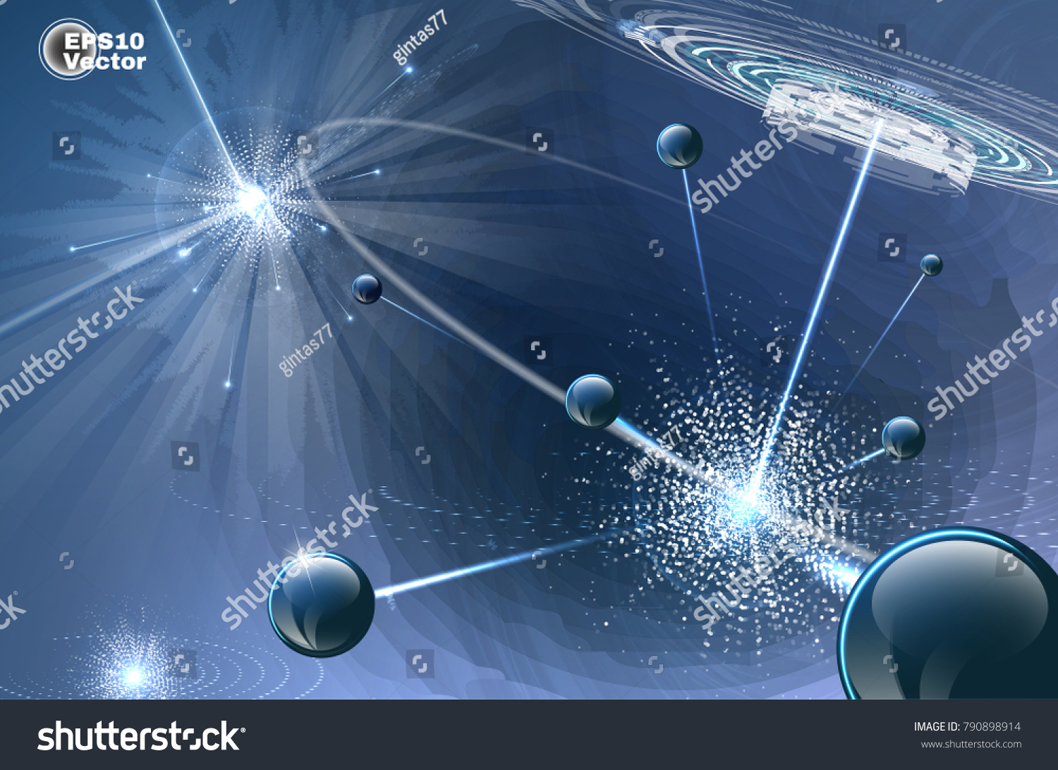 Vector Illustration Including Physical Microparticle Explosion Stock ...