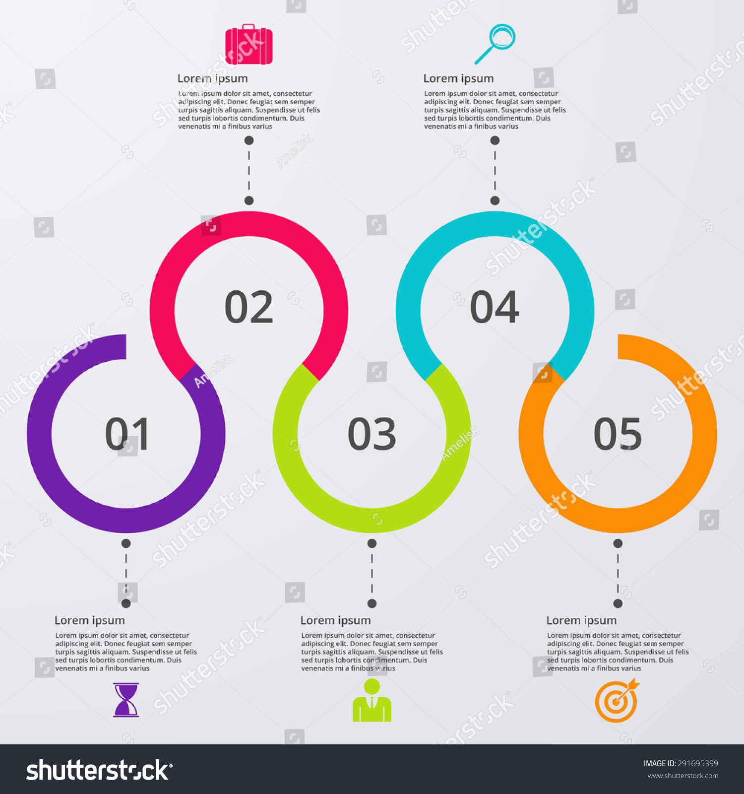 Vector Illustration Infographic Five Options Stock Vector (Royalty Free ...