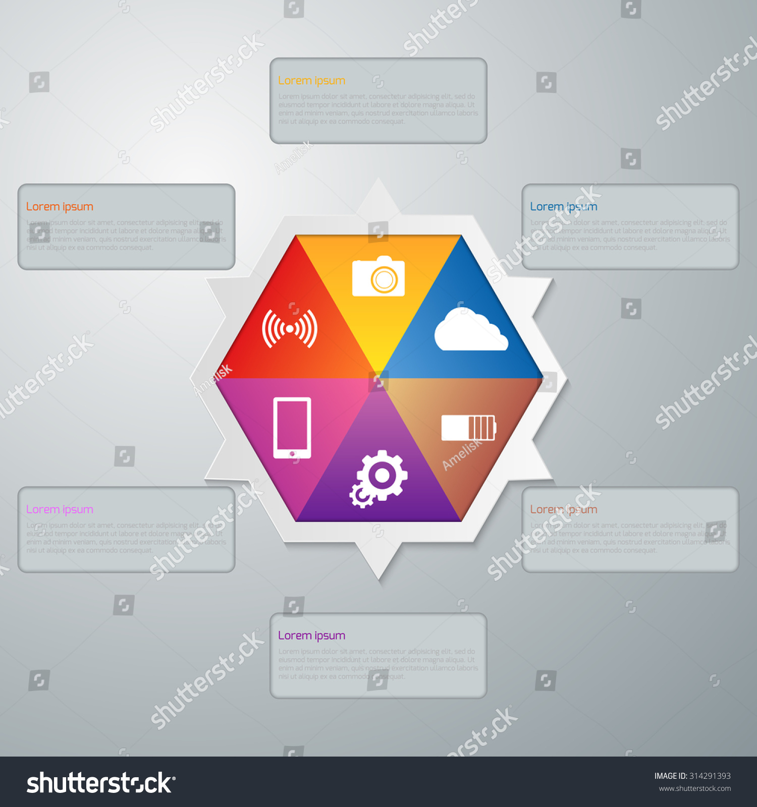 Vector Illustration Infographic Hexagon: vector de stock (libre de ...
