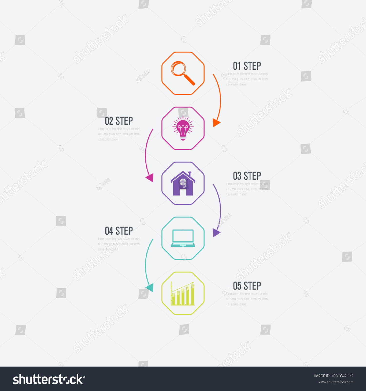 Vector Illustration Infographics 5 Options Data Stock Vector (Royalty ...