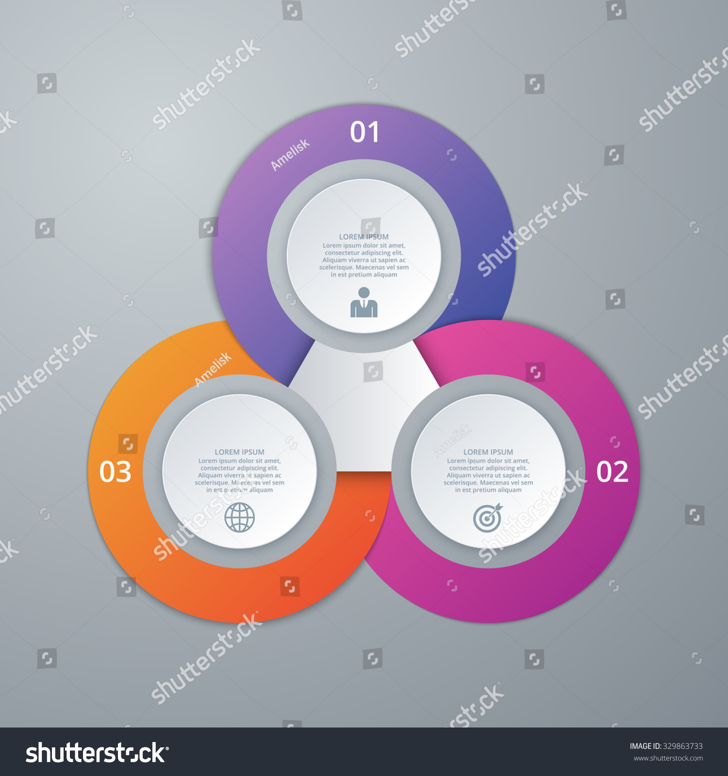 Vector Illustration Infographics Three Options Stock Vector (Royalty ...