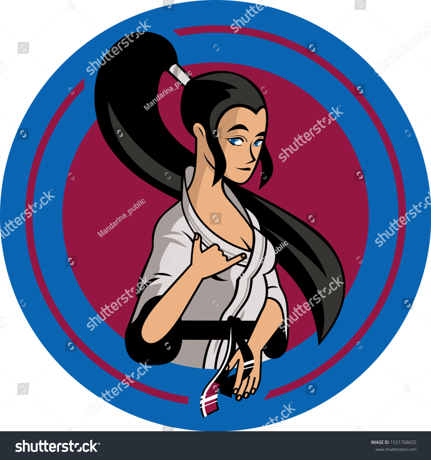 Vector Illustration Karate Logo Emblem Stock Vector (Royalty Free ...