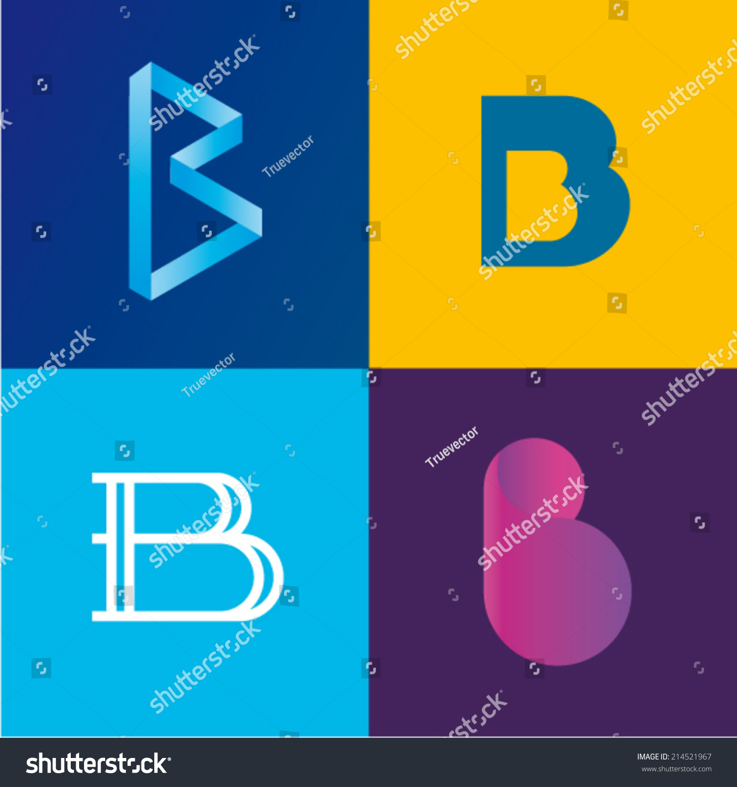 Vector Illustration Letter B Set Stock Vector (Royalty Free) 214521967