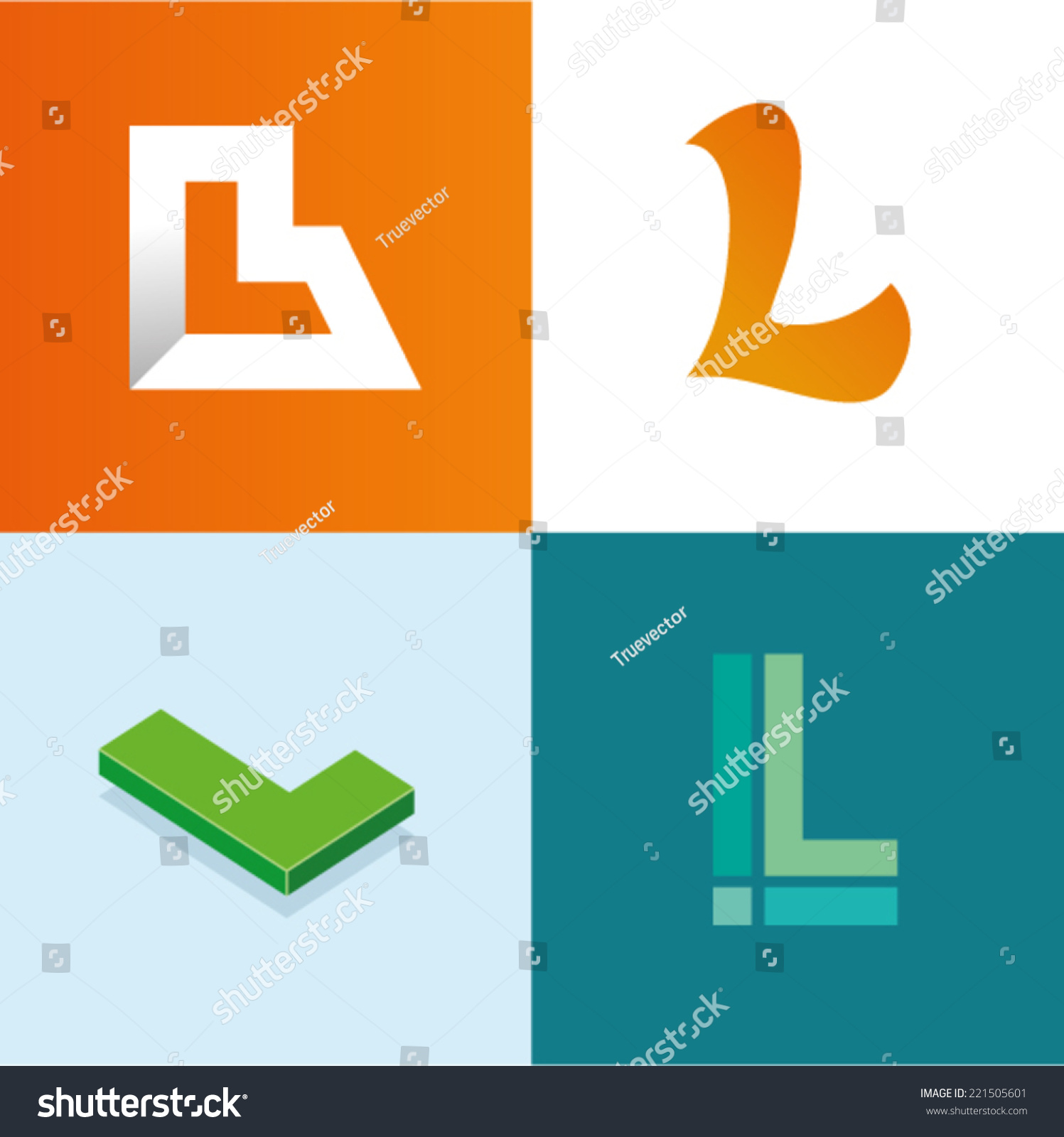 Vector Illustration Letter L Set Stock Vector (Royalty Free) 221505601 ...