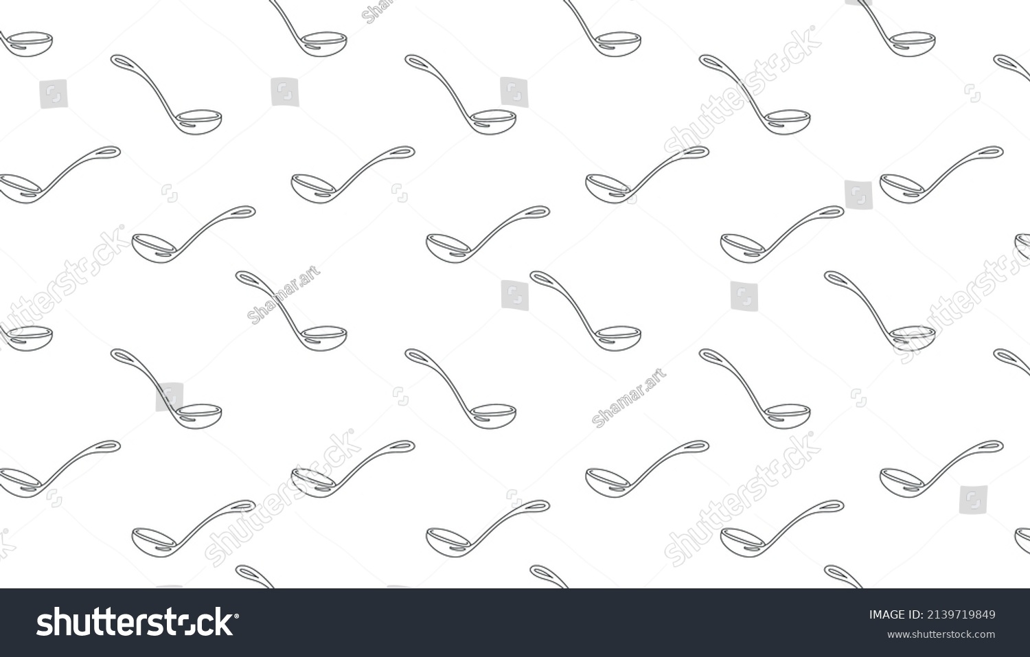 Vector Illustration Linear Pattern Ladles On Stock Vector (Royalty Free ...