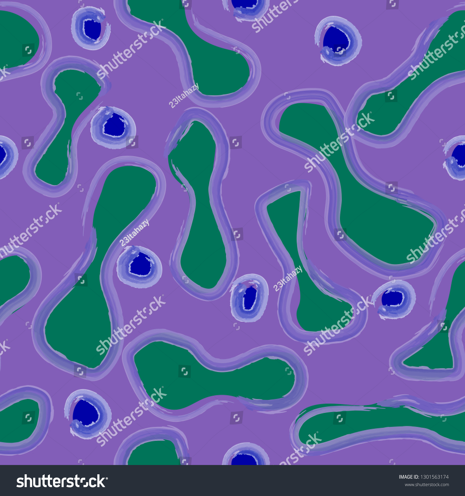 Vector Illustration Living Cells Under Microscope Stock Vector (Royalty ...