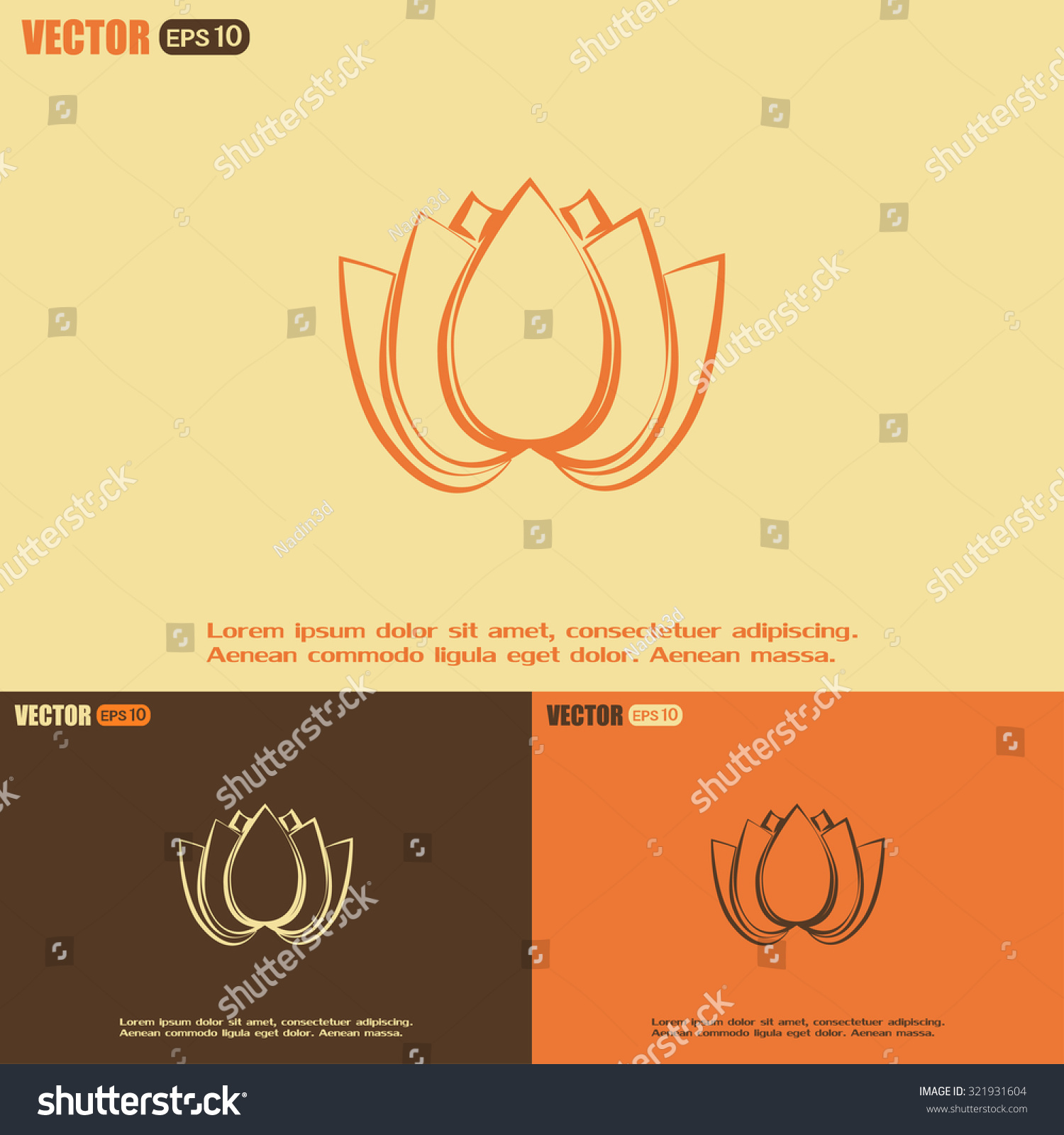 Vector Illustration Lotus Stock Vector (Royalty Free) 321931604 ...