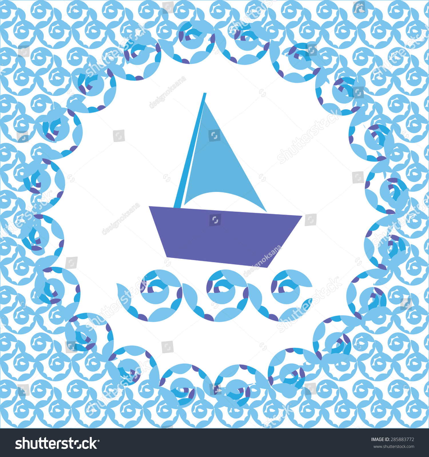 Vector Illustration Marine Banner Stock Vector (Royalty Free) 285883772