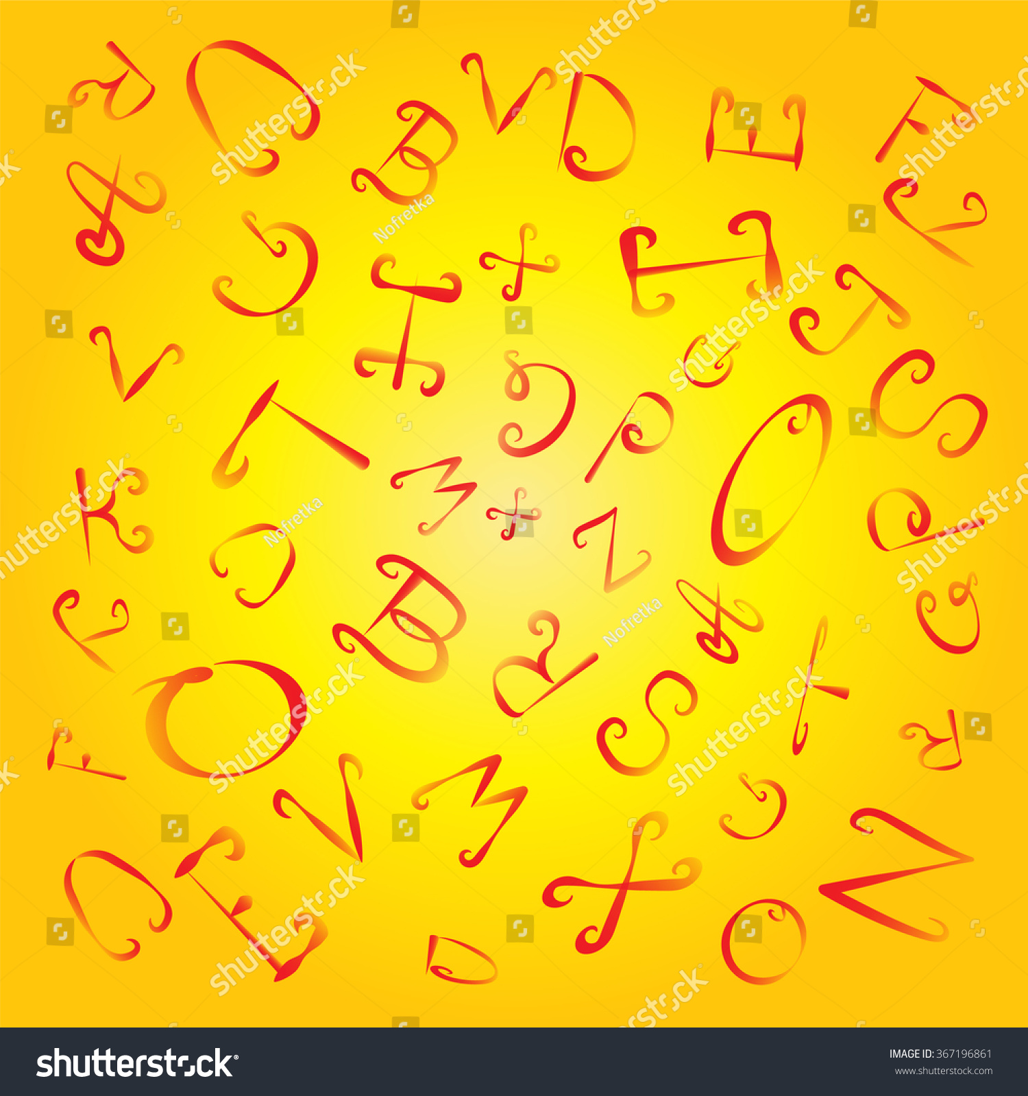 Vector Illustration Mixed Alphabet Stock Vector (Royalty Free ...