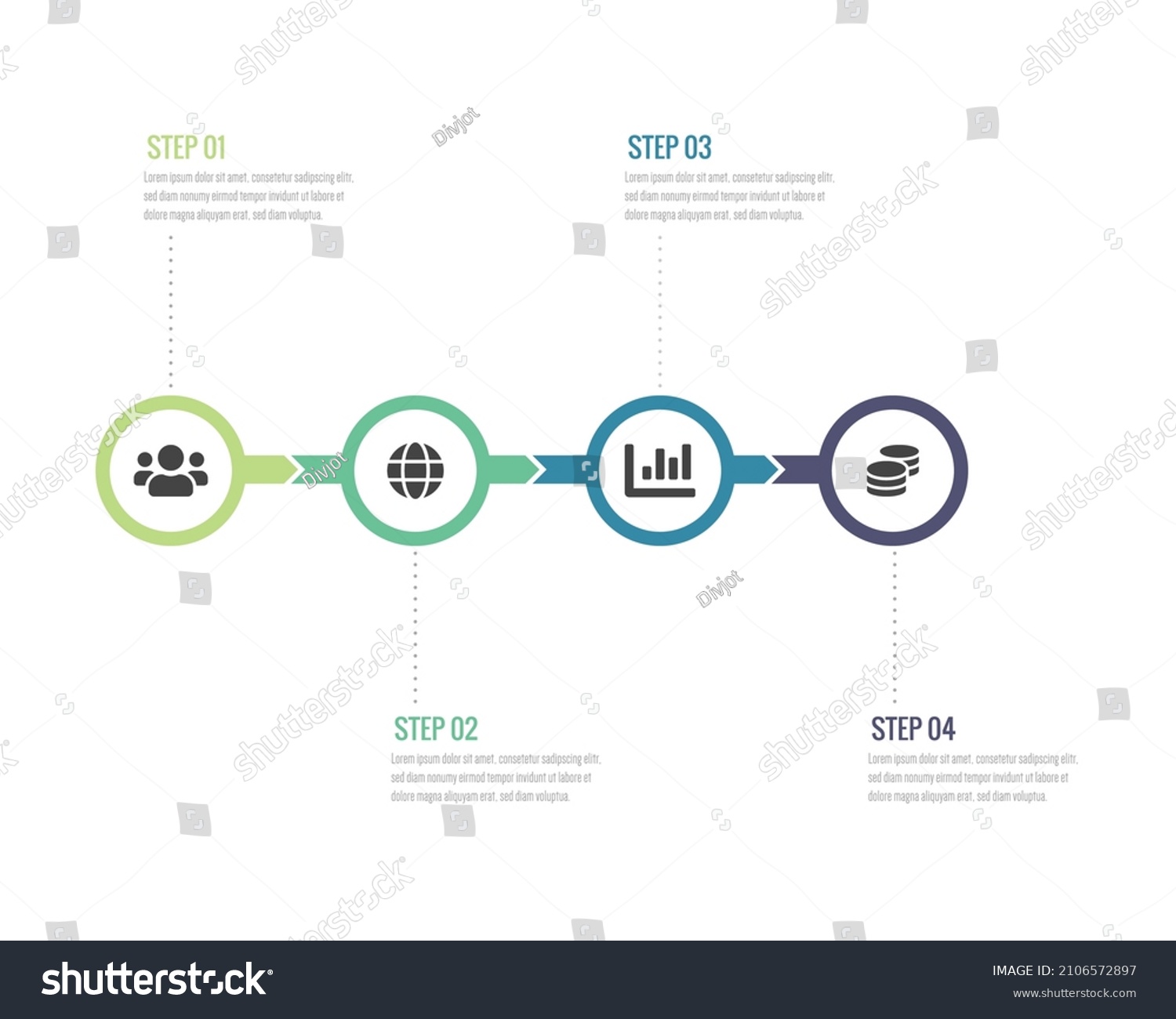 Vector Illustration Cycle Chart Circle Chart Stock Vector (Royalty Free ...