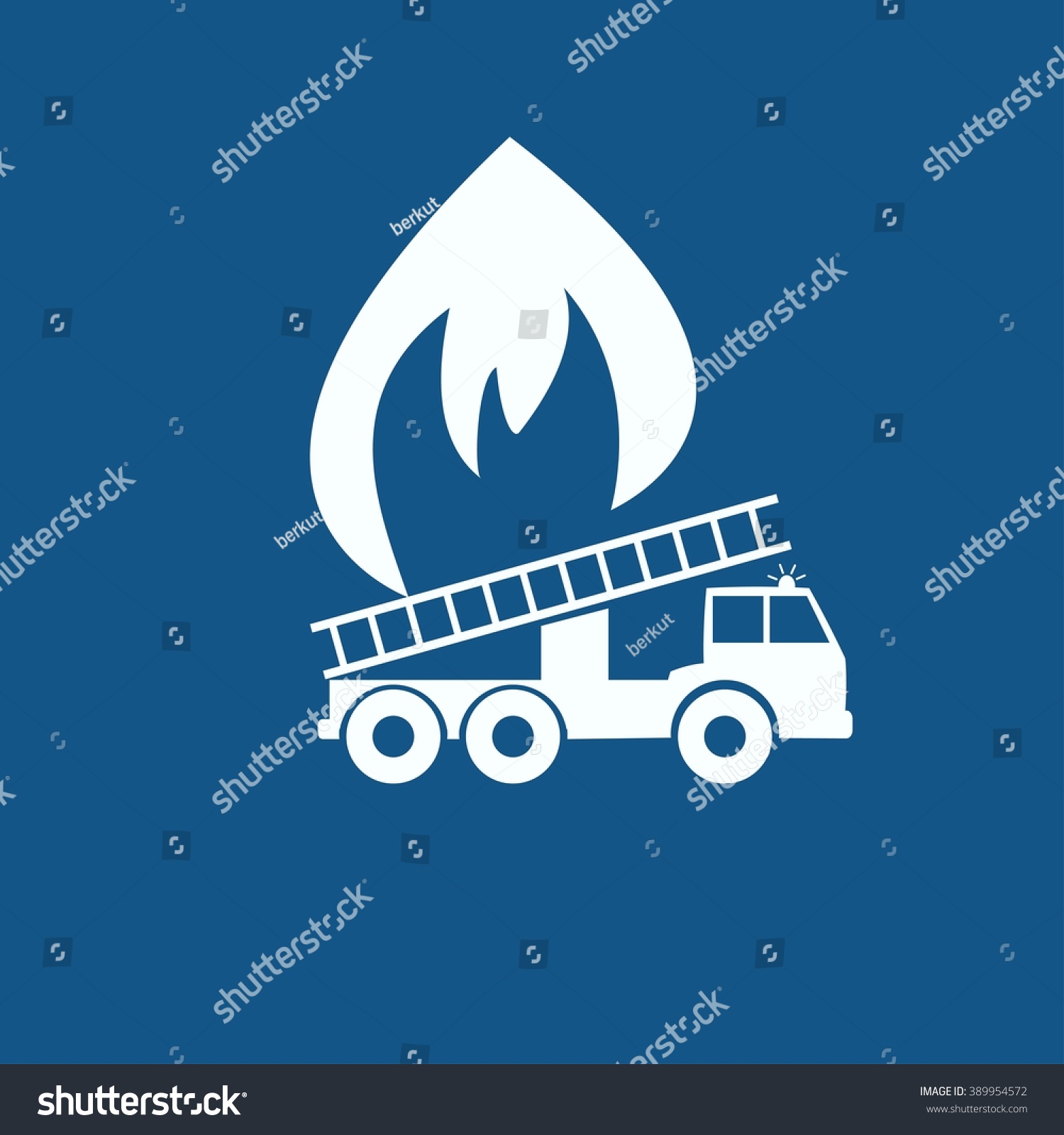Vector Illustration Fire Engine Stock Vector (Royalty Free) 389954572