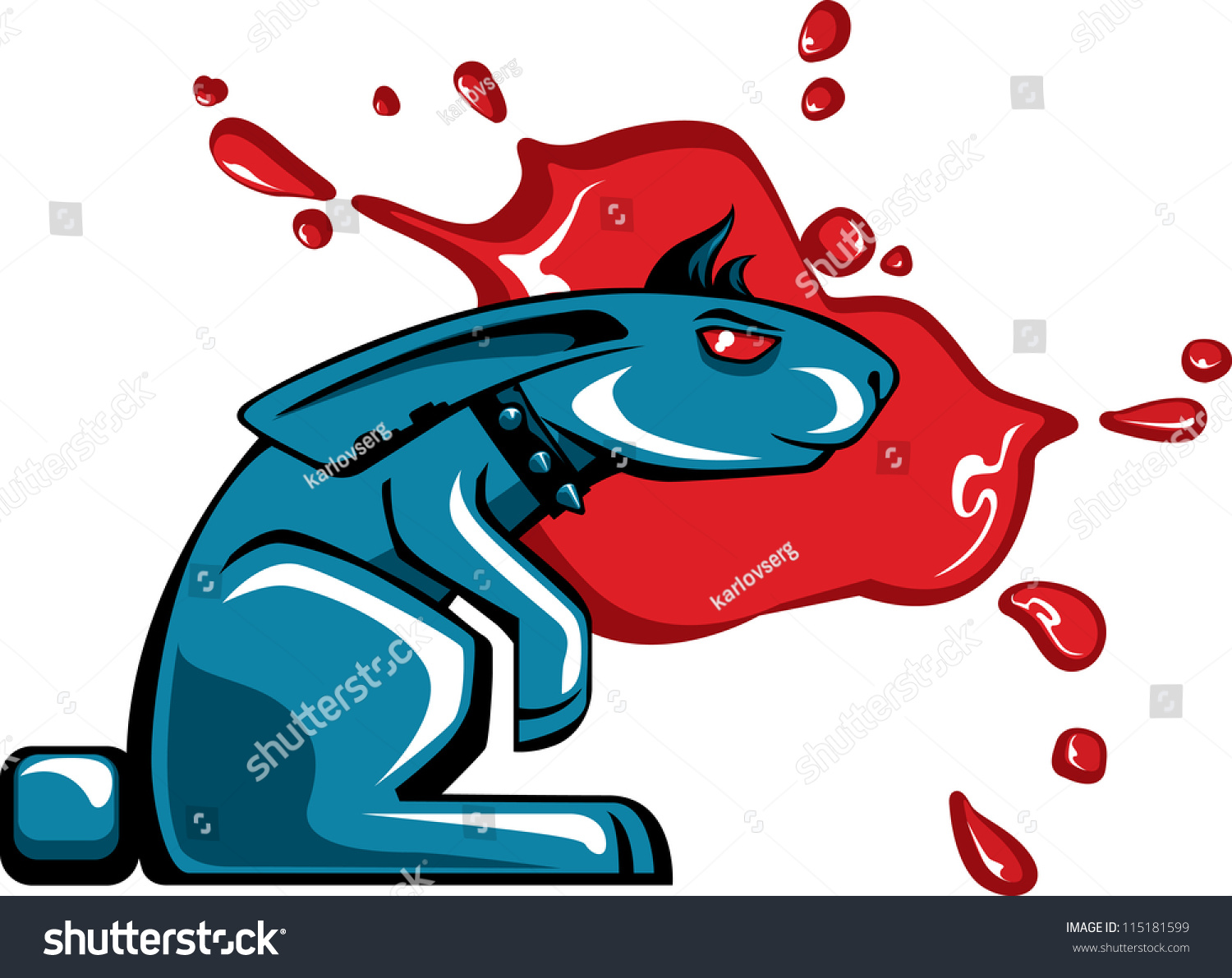 Vector Illustration Hell Rabbit Stock Vector (Royalty Free) 115181599