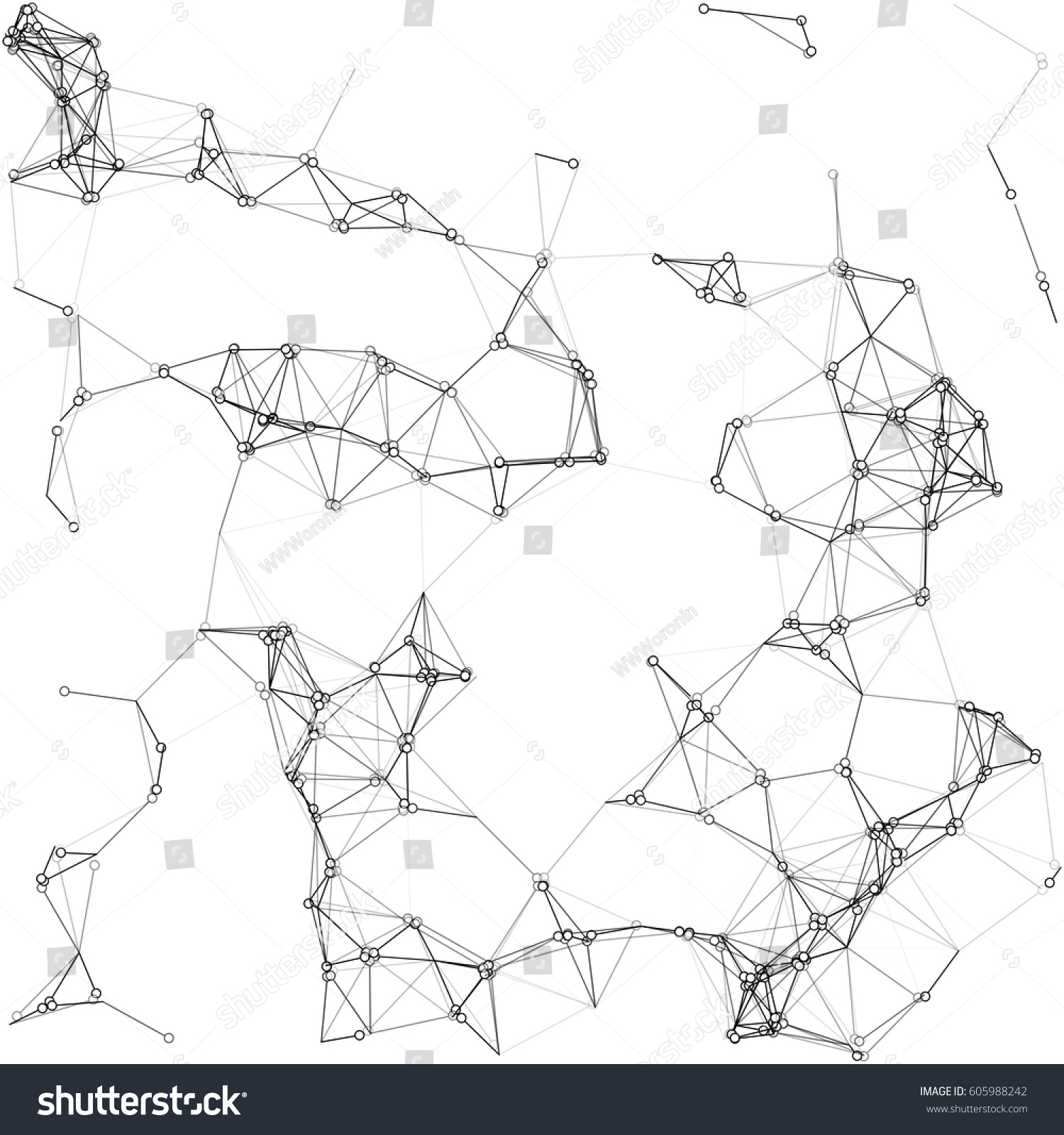 Vector Illustration Abstract Plexus Structure Forming Stock Vector Royalty Free 605988242