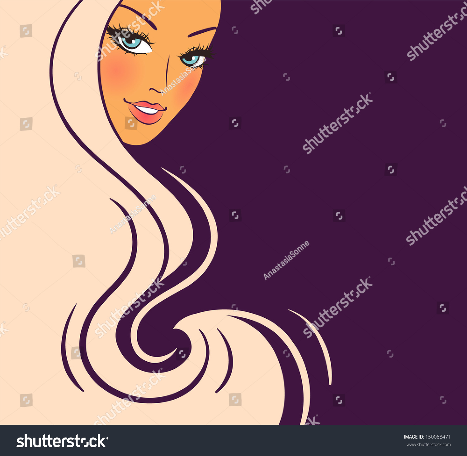 Vector Illustration Beautiful Woman Stock Vector Royalty Free 150068471