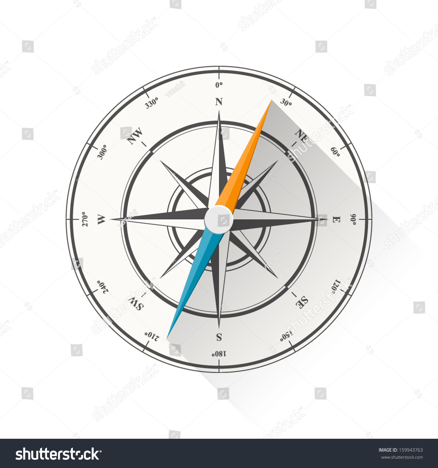 Vector Illustration Compass Diagram Isolated On Stock Vector Royalty Free 159943763 Shutterstock