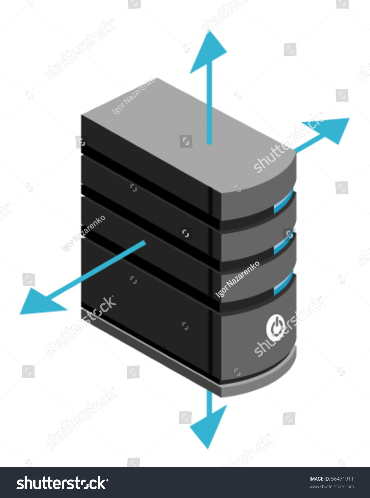 Vector Illustration Computer Server Box: vector de stock (libre de ...