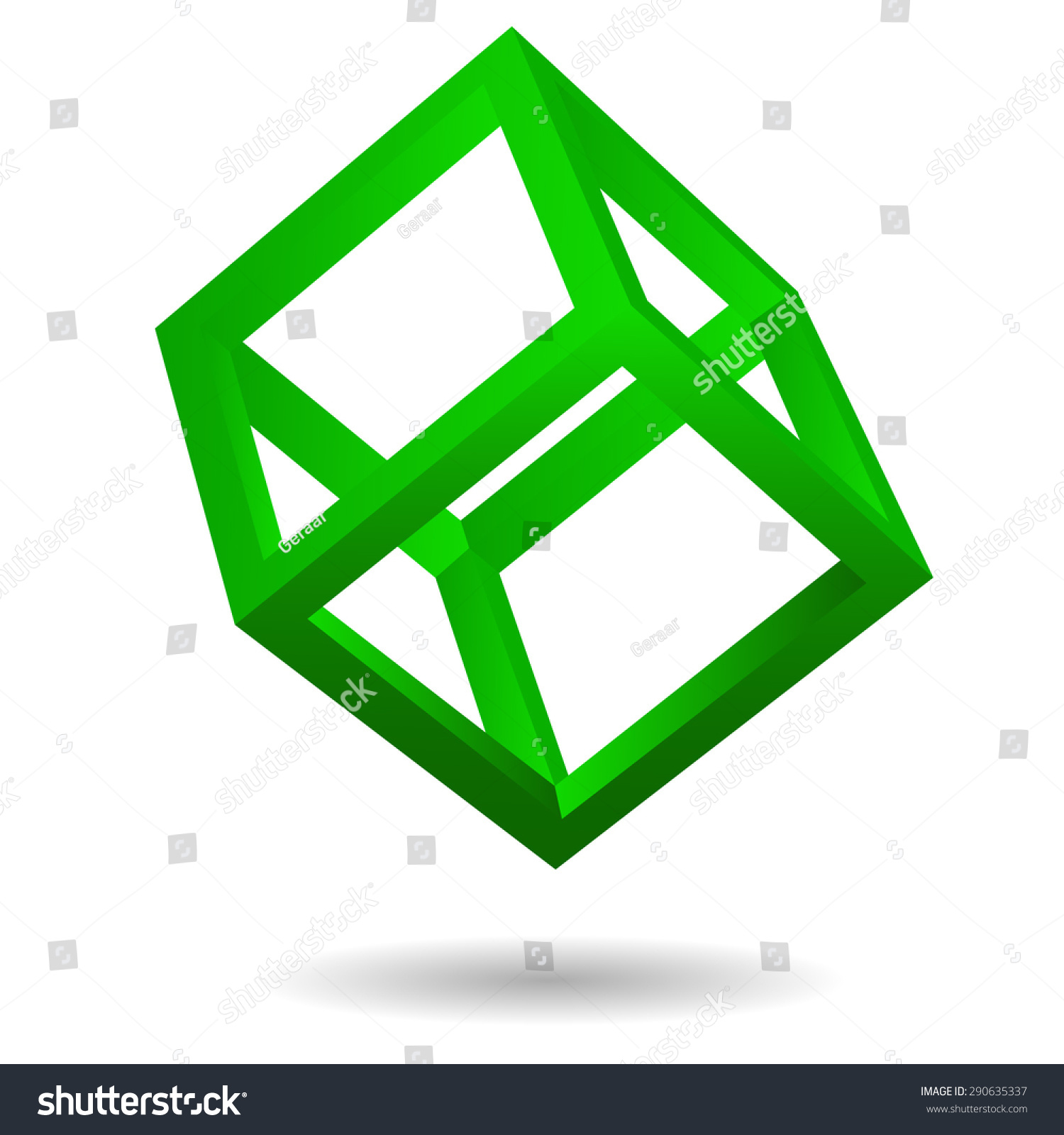 Vector Illustration 3d Cube Stock Vector (Royalty Free) 290635337 ...