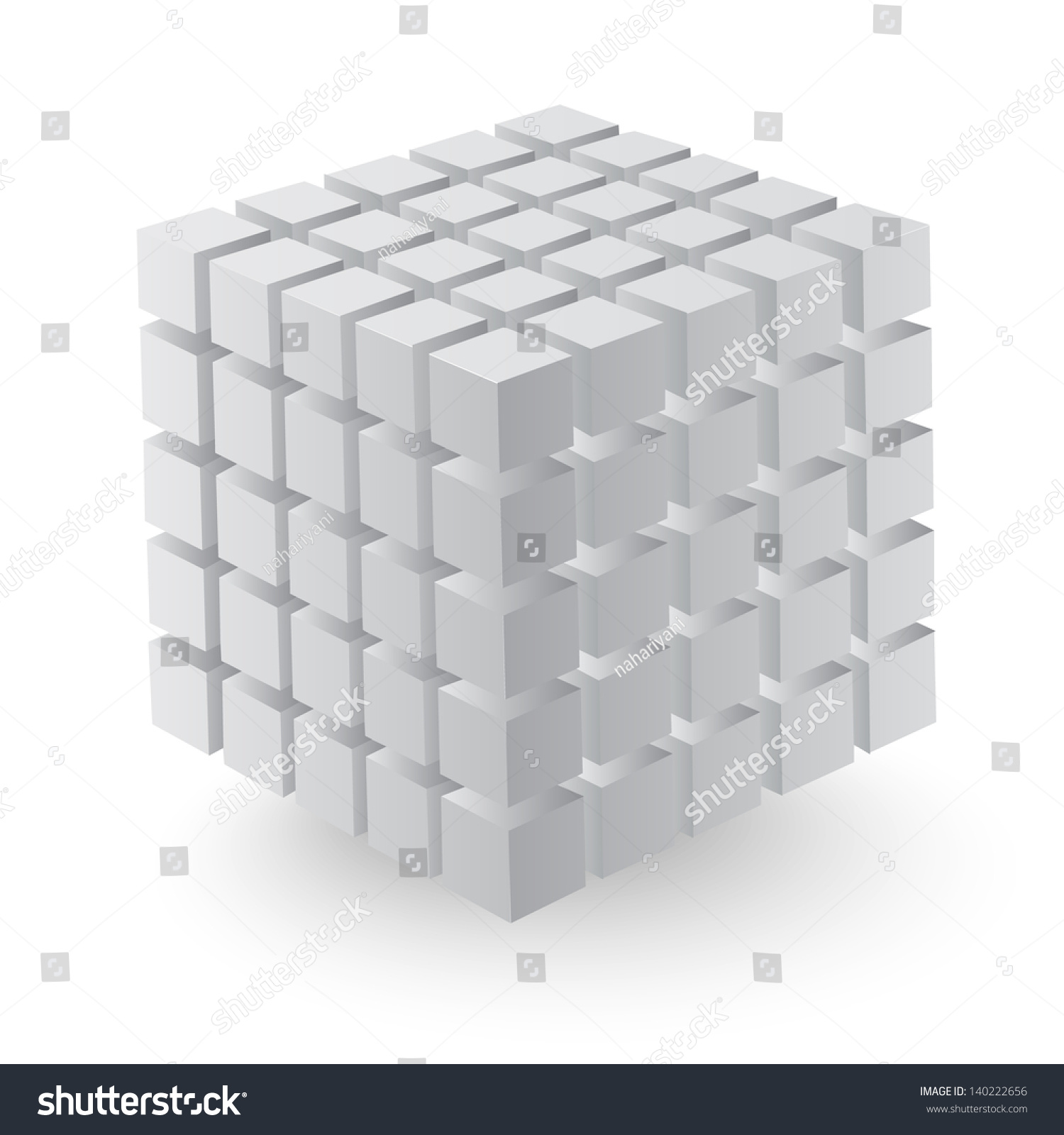 Vector Illustration 3d Cubes Architectural Plan Stock Vector (Royalty ...