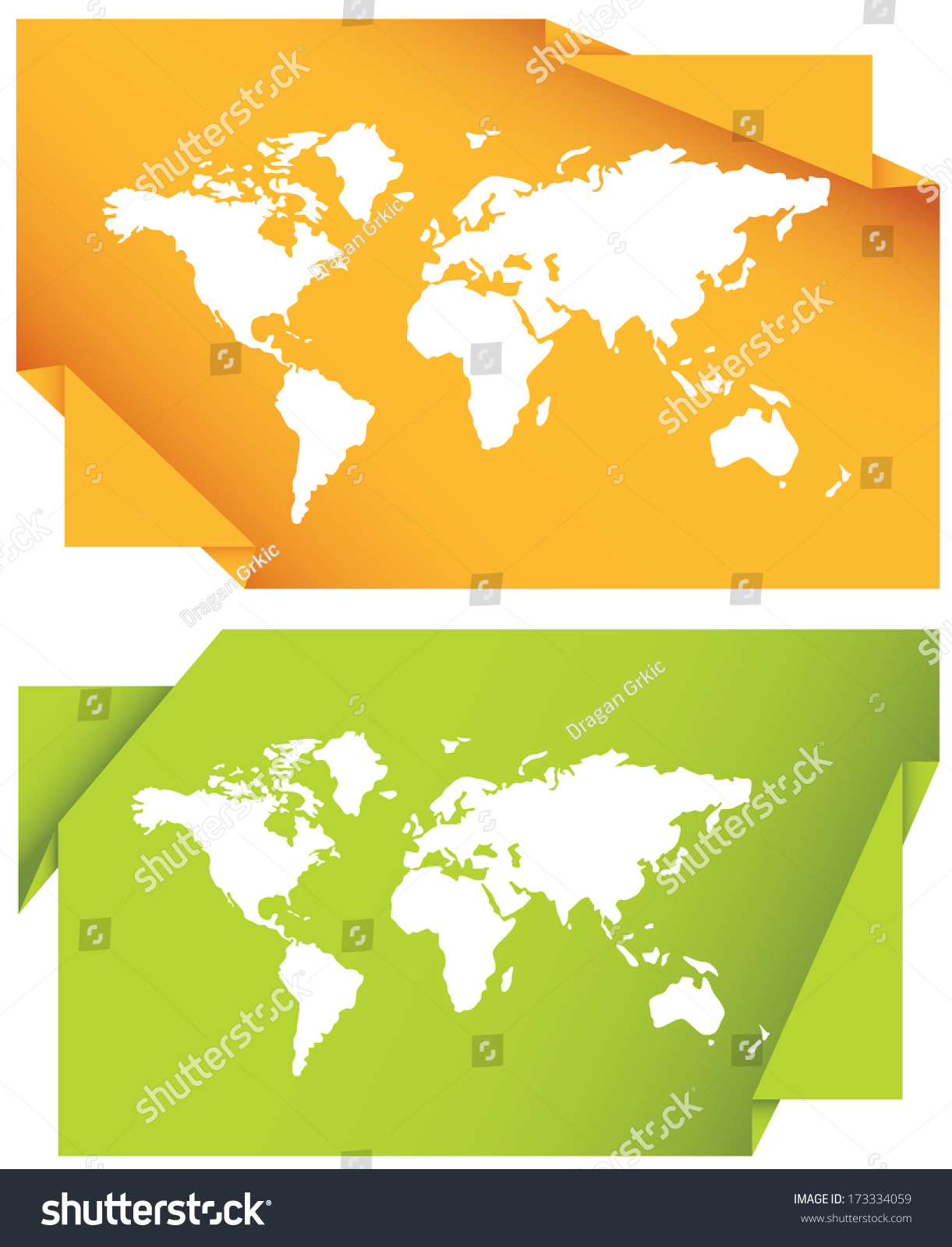 Vector Illustration Folded Paper World Map: vector de stock (libre de ... Vector Illustration Folded Paper World Map: vector de stock (libre de ...