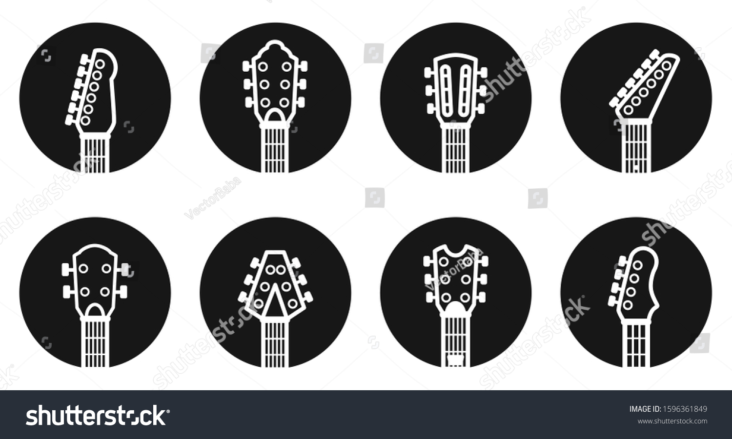 Vector Illustration Guitar Headstock Dark Buttons: vector de stock ... Vector Illustration Guitar Headstock Dark Buttons: vector de stock ...