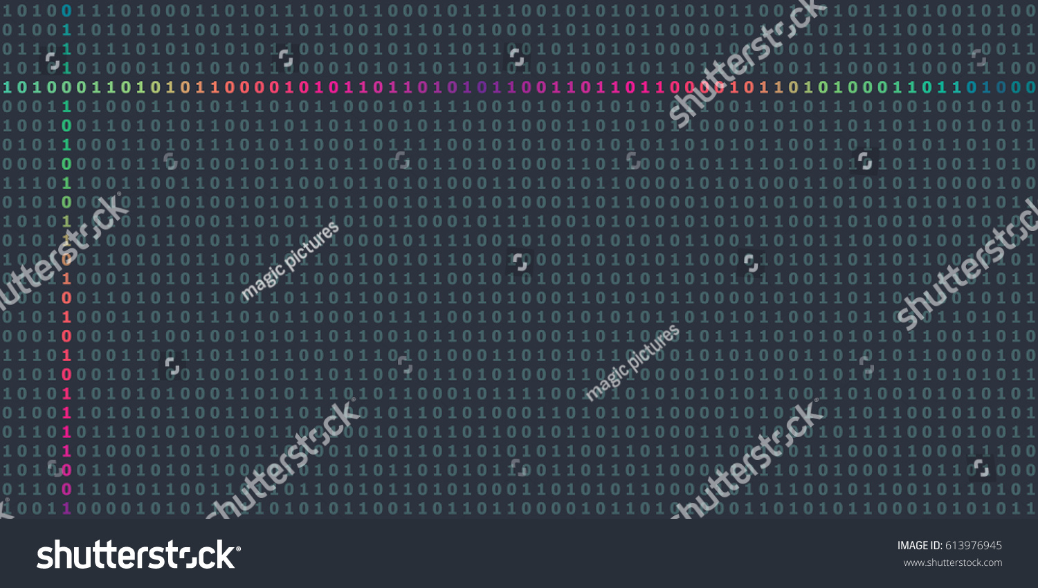 Vector Illustration Horizontal Banner Binary Computer Stock Vector ...