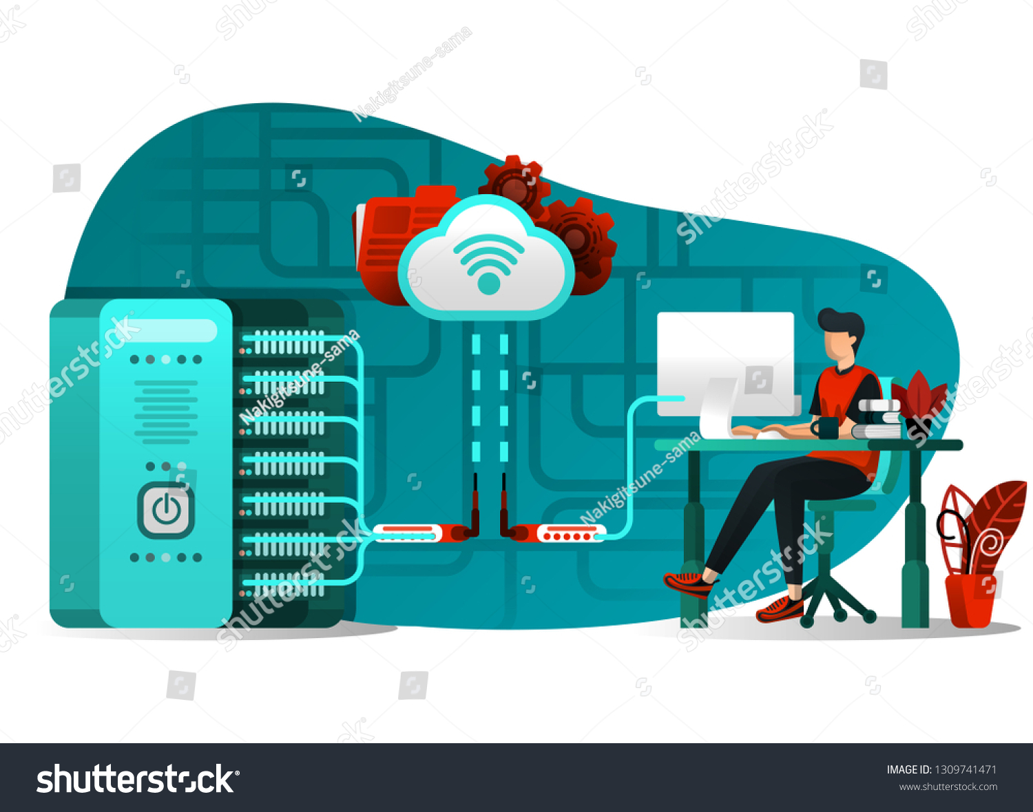 Vector Illustration Internet Technology 40 File Stock Vector (Royalty ...