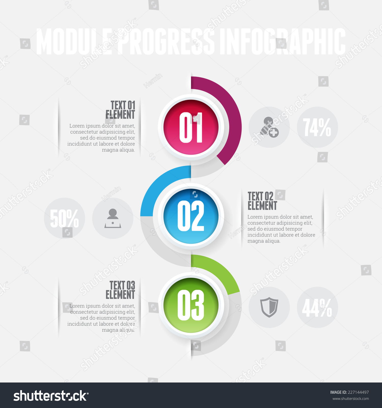Vector Illustration Module Progress Infographic Design Stock Vector ...
