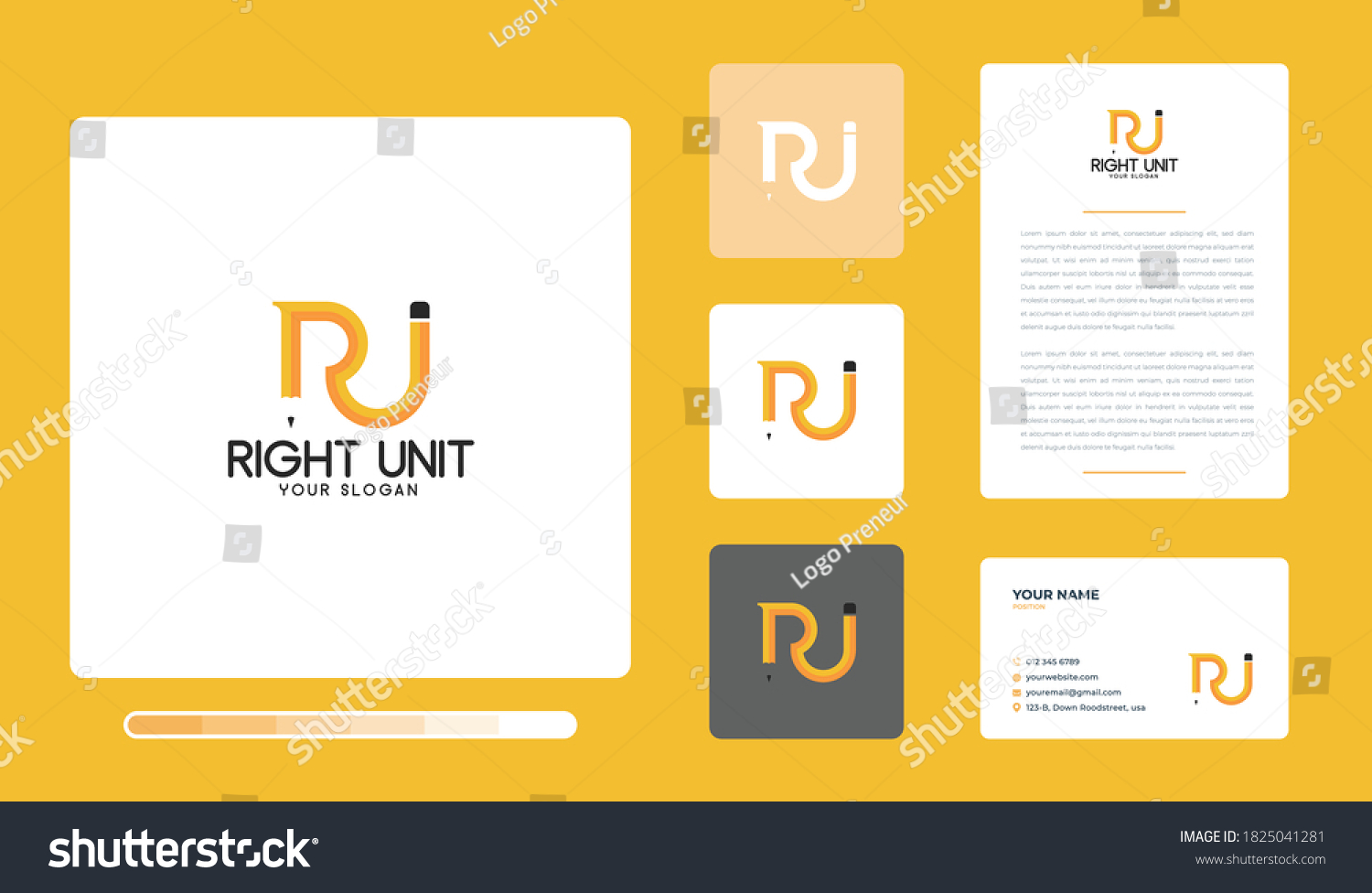 Vector Illustration Right Unit Logo Design Stock Vector (Royalty Free ...